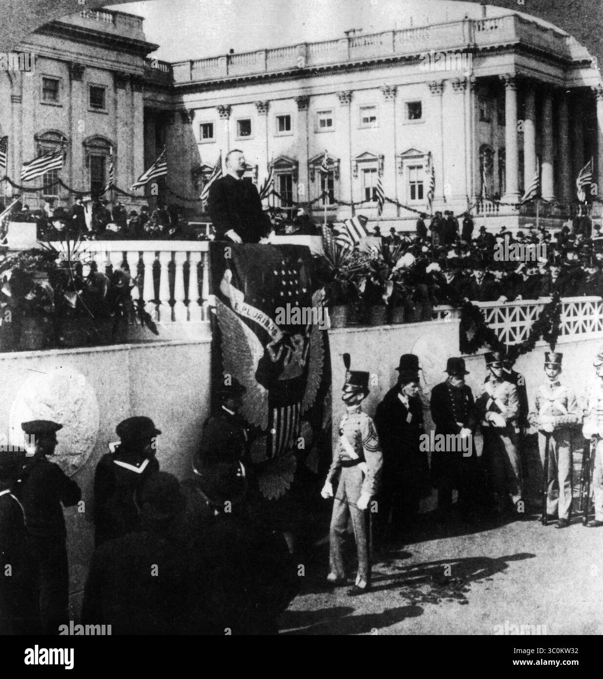 President of the United States Theodore Roosevelt delivering his ...