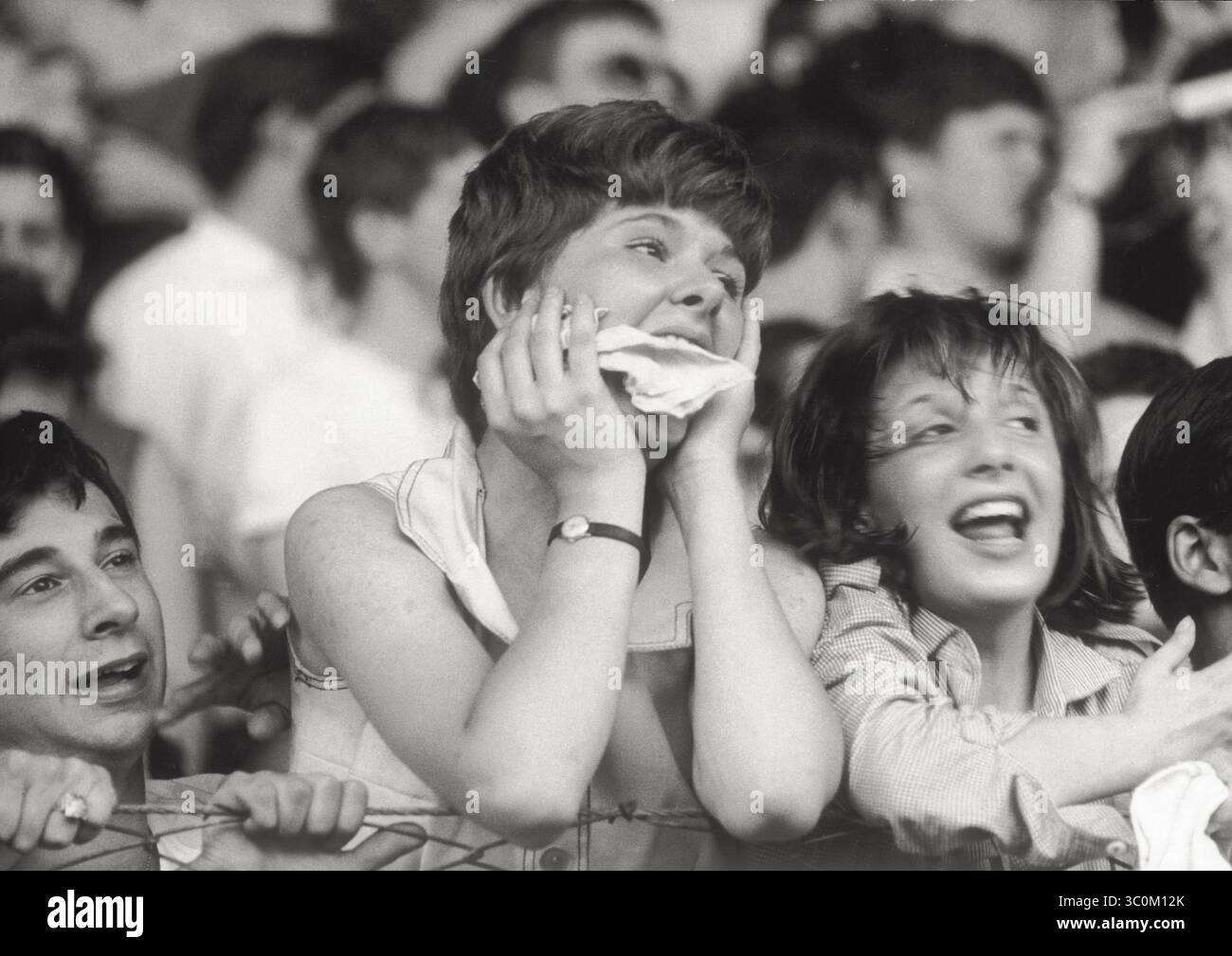 Excited spectators at the Beatles concert held at the Velodromo ...