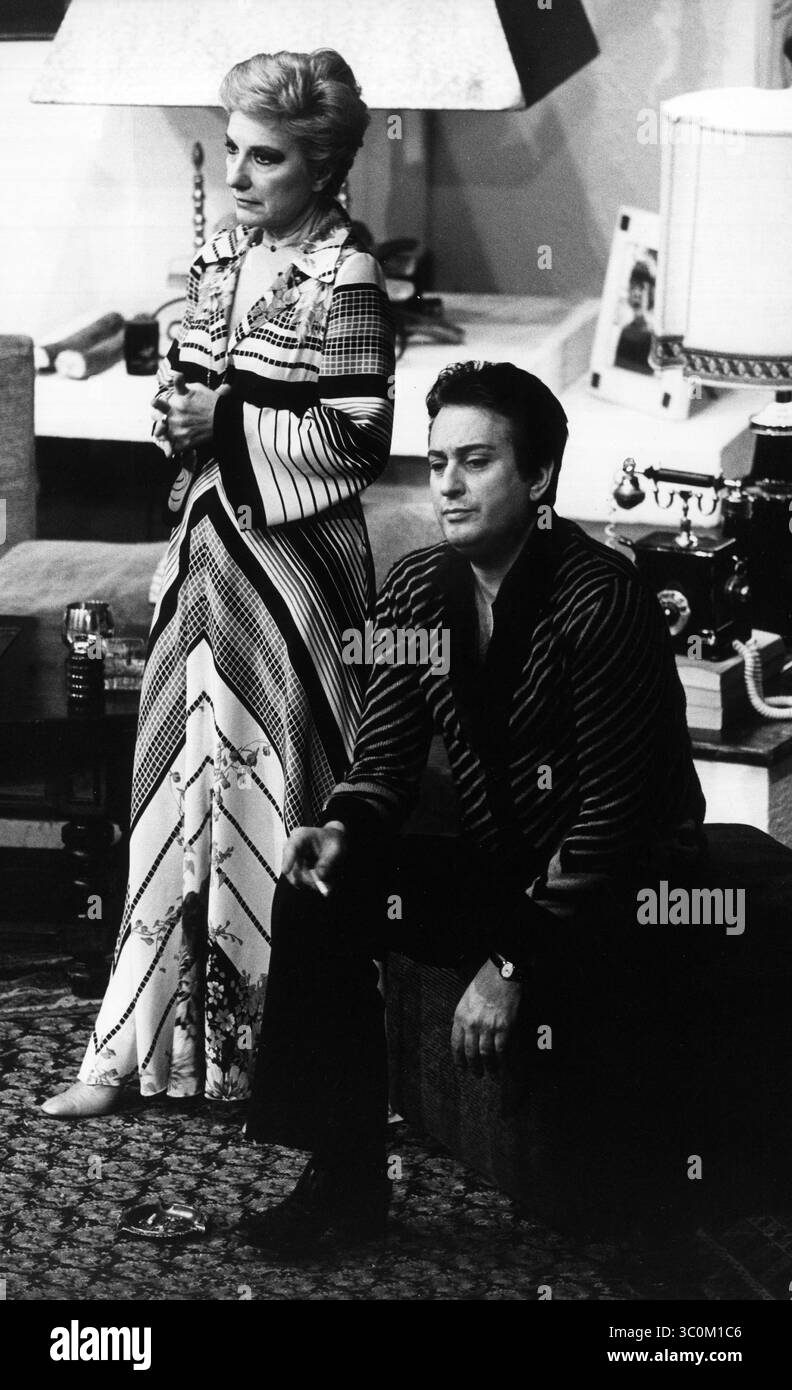 The Italian actors Alberto Lionello and Valeria Valeri acting in the ...