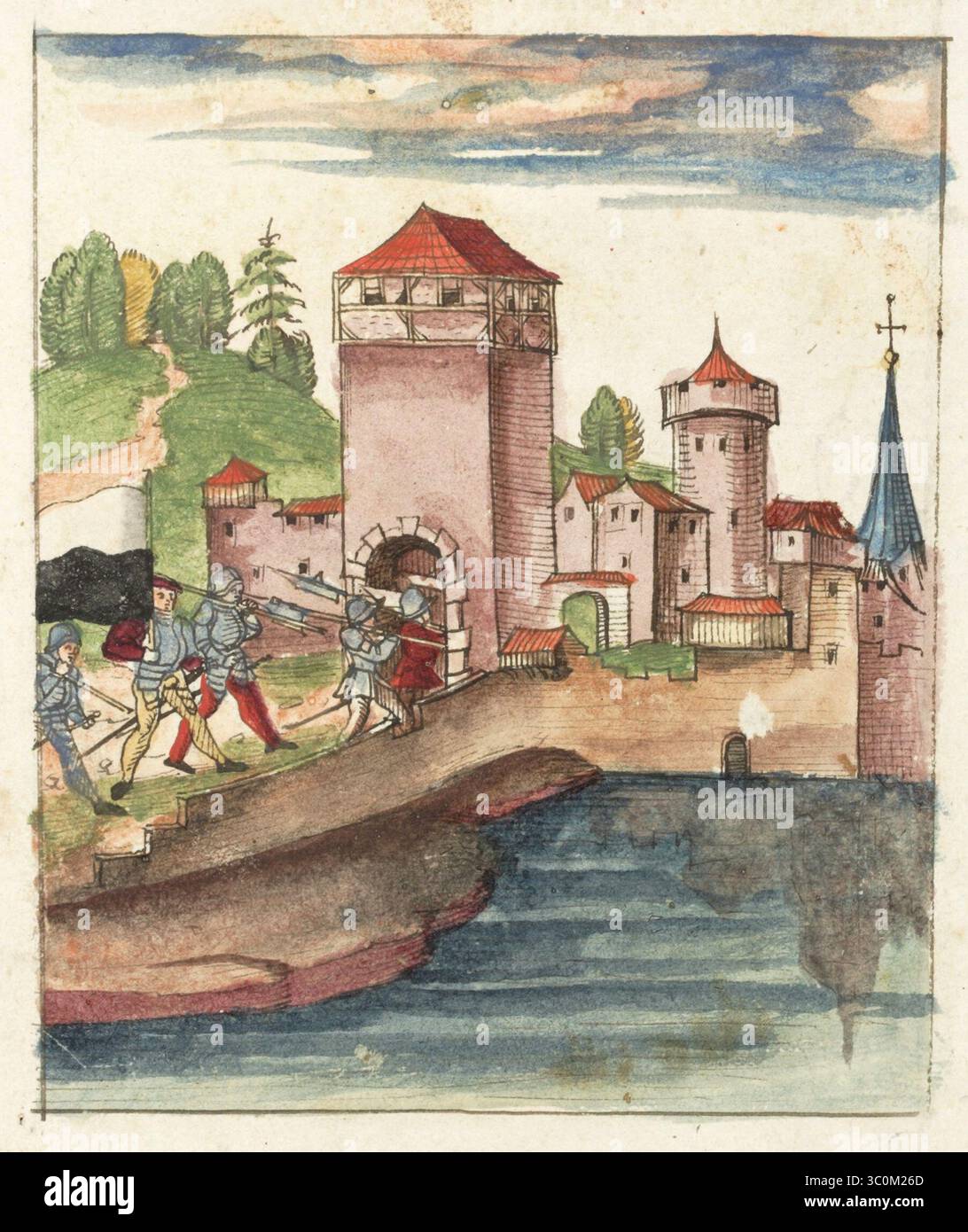 A scene from the Burgundian Wars (1474-1477) a series of conflicts in ...