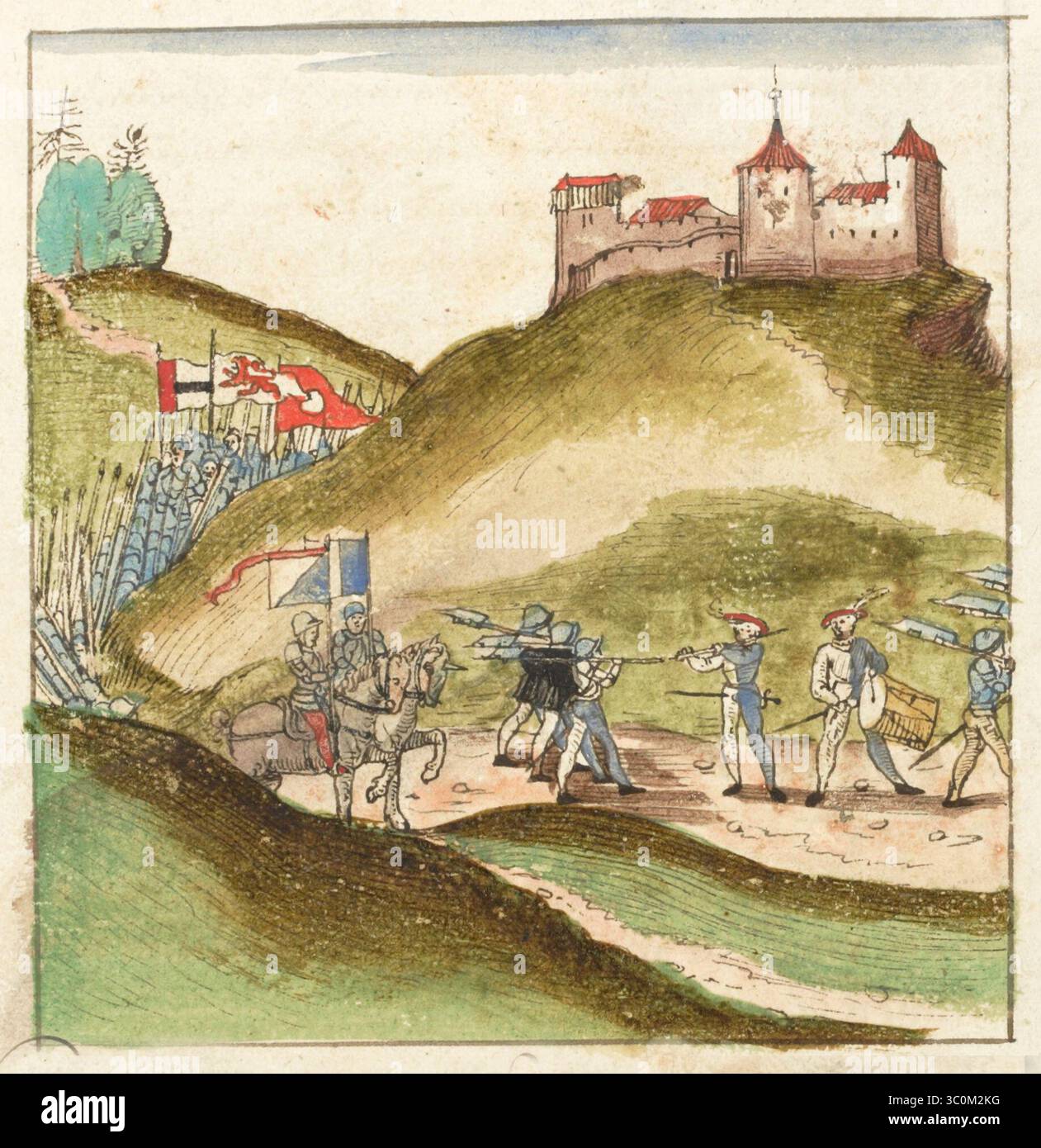 A scene from the Burgundian Wars (1474-1477) a series of conflicts in ...