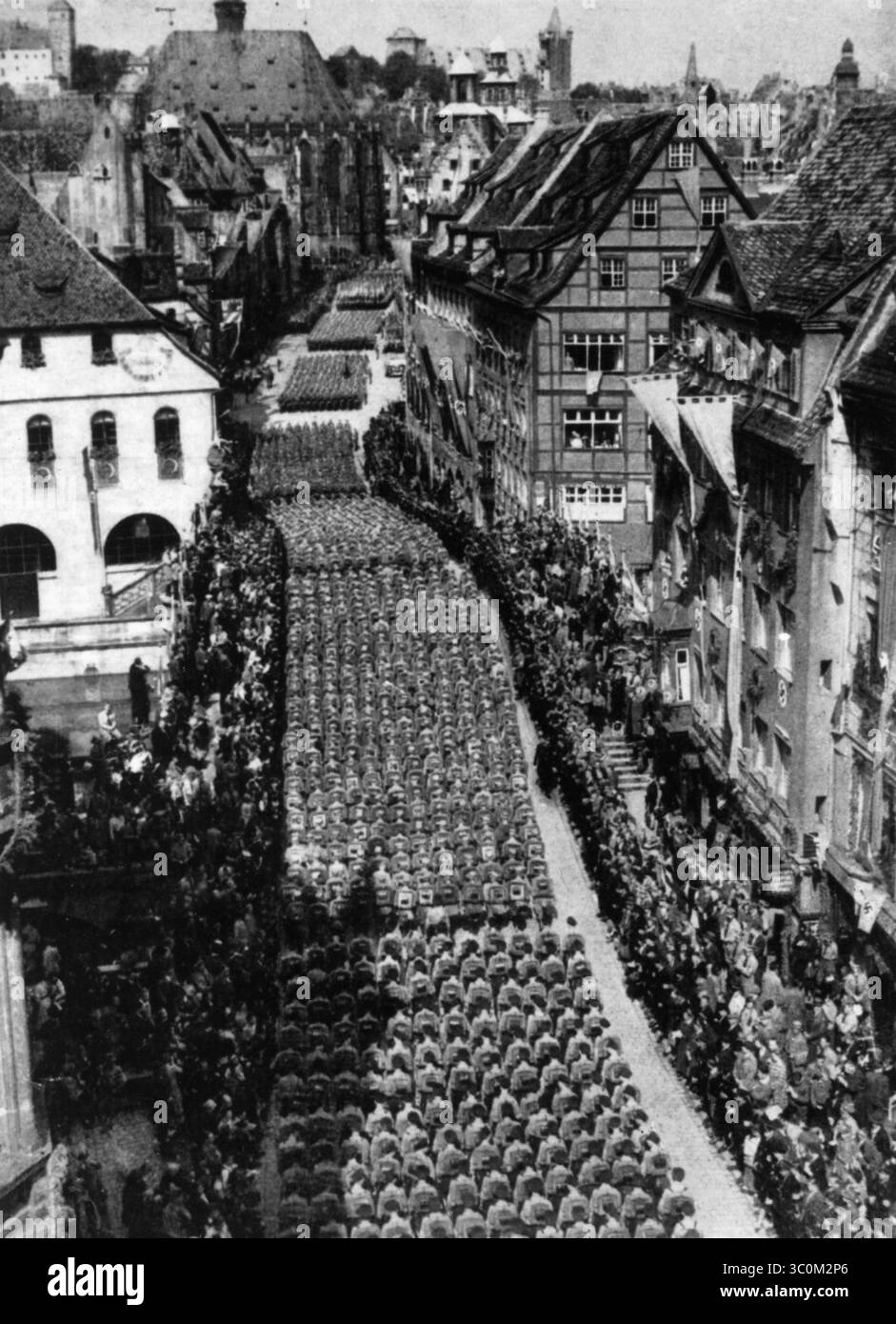 A parade of Nazi SAÂ (Assault Squad) marching in a parade on the ...