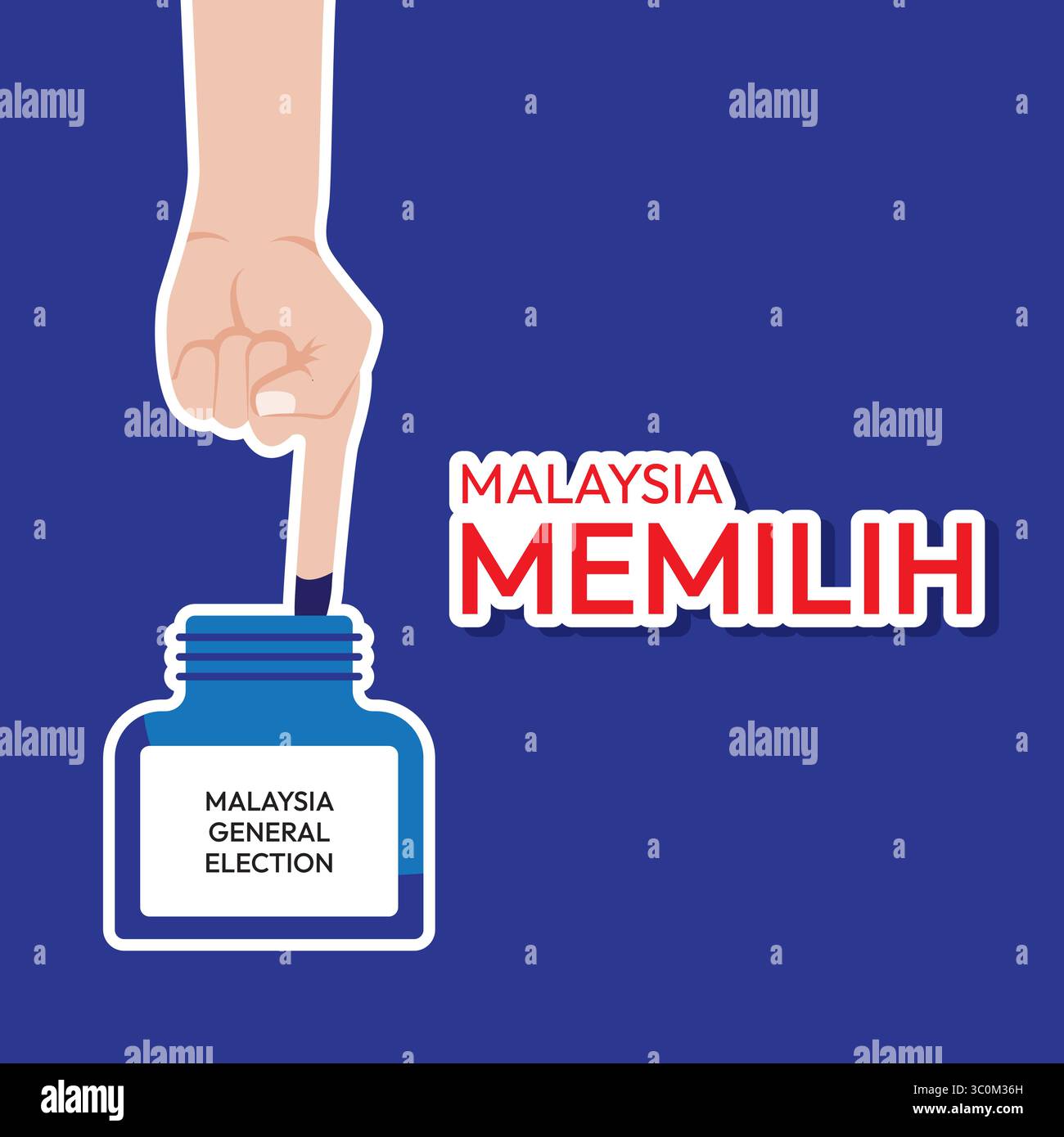 Vector illustration of Malaysia General Election Day Concept. Voter ...