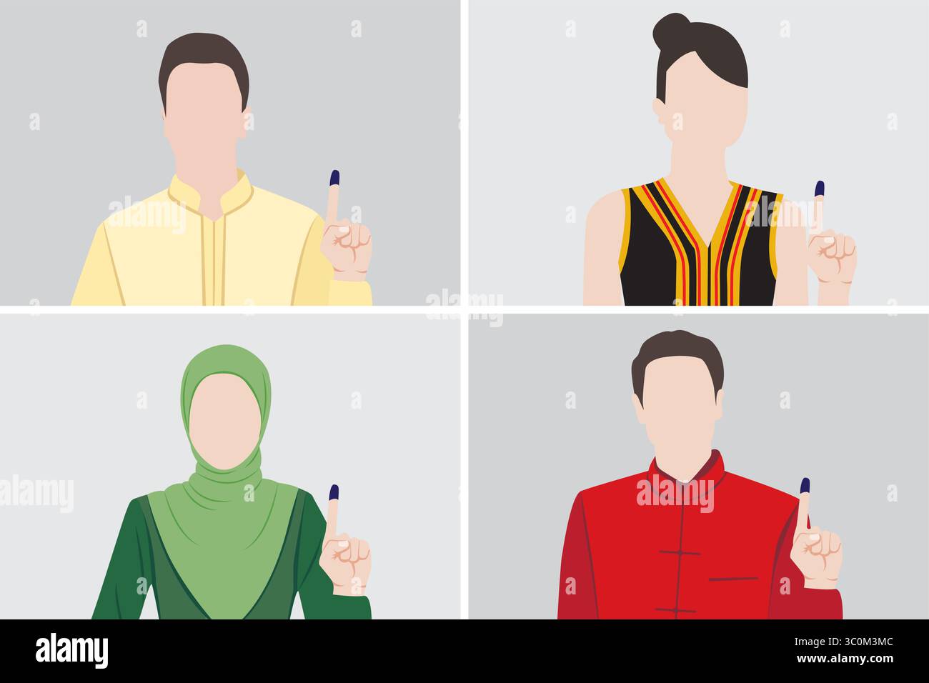 Vector illustration of Malaysian people on General Election Day Concept ...