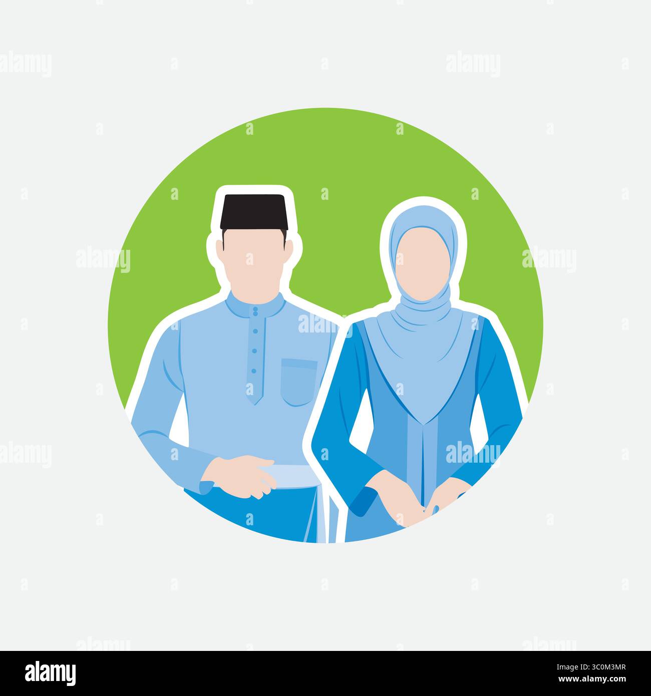 Vector illustration of Malaysian Malay couple character wearing ...