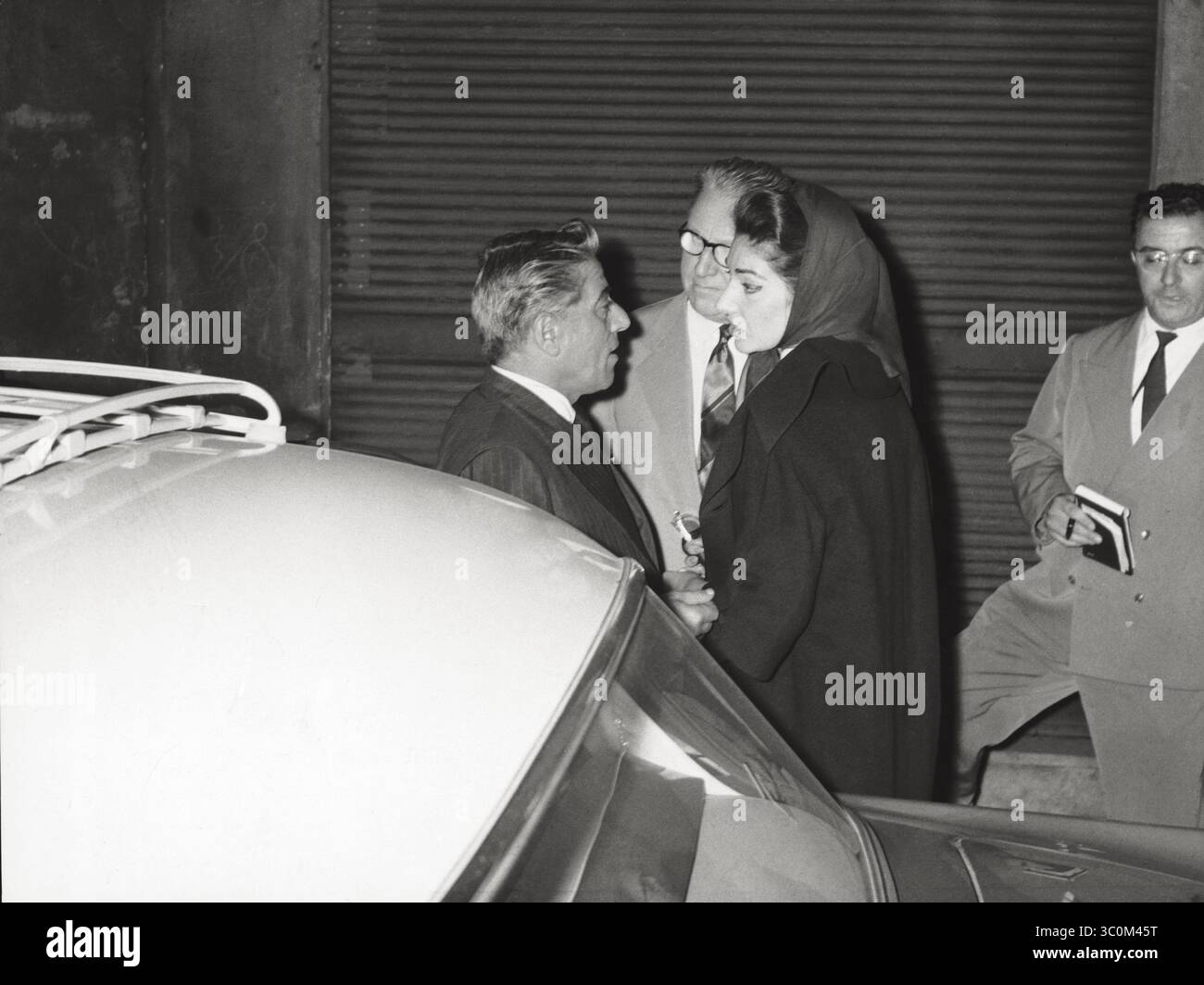 The American soprano Maria Callas standing together with the Greek ...