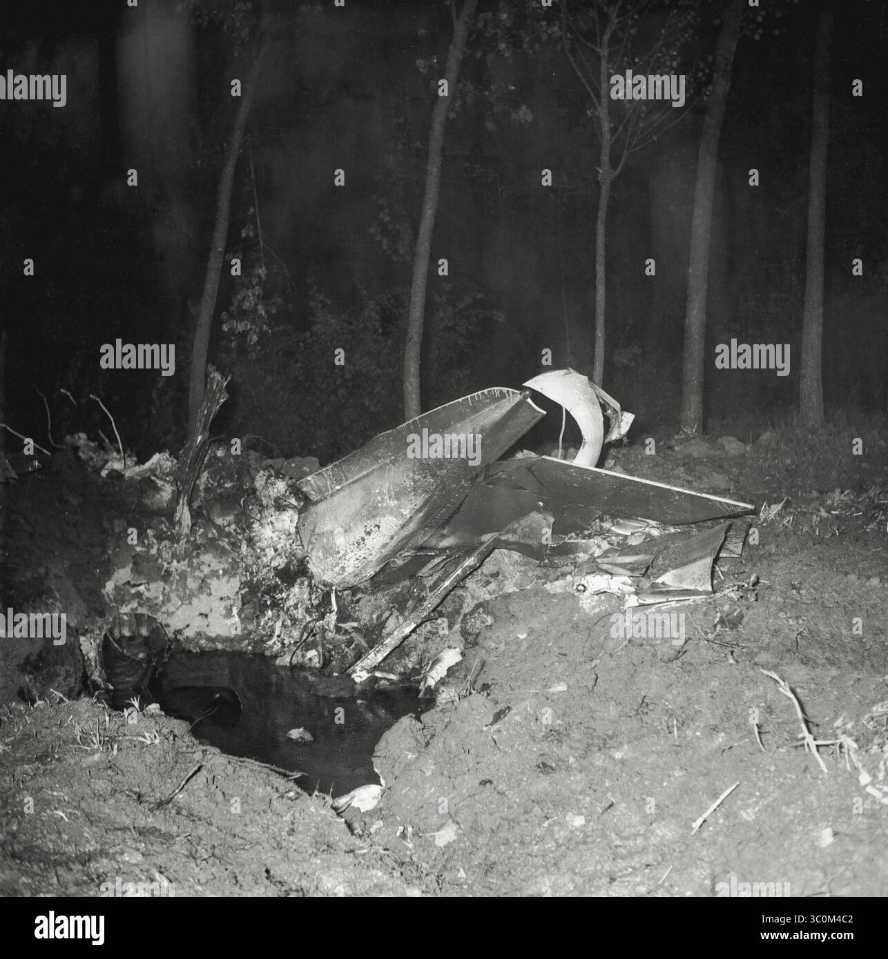 Remains of the plane of Enrico Mattei, ENI's chairman, crashed on the ...