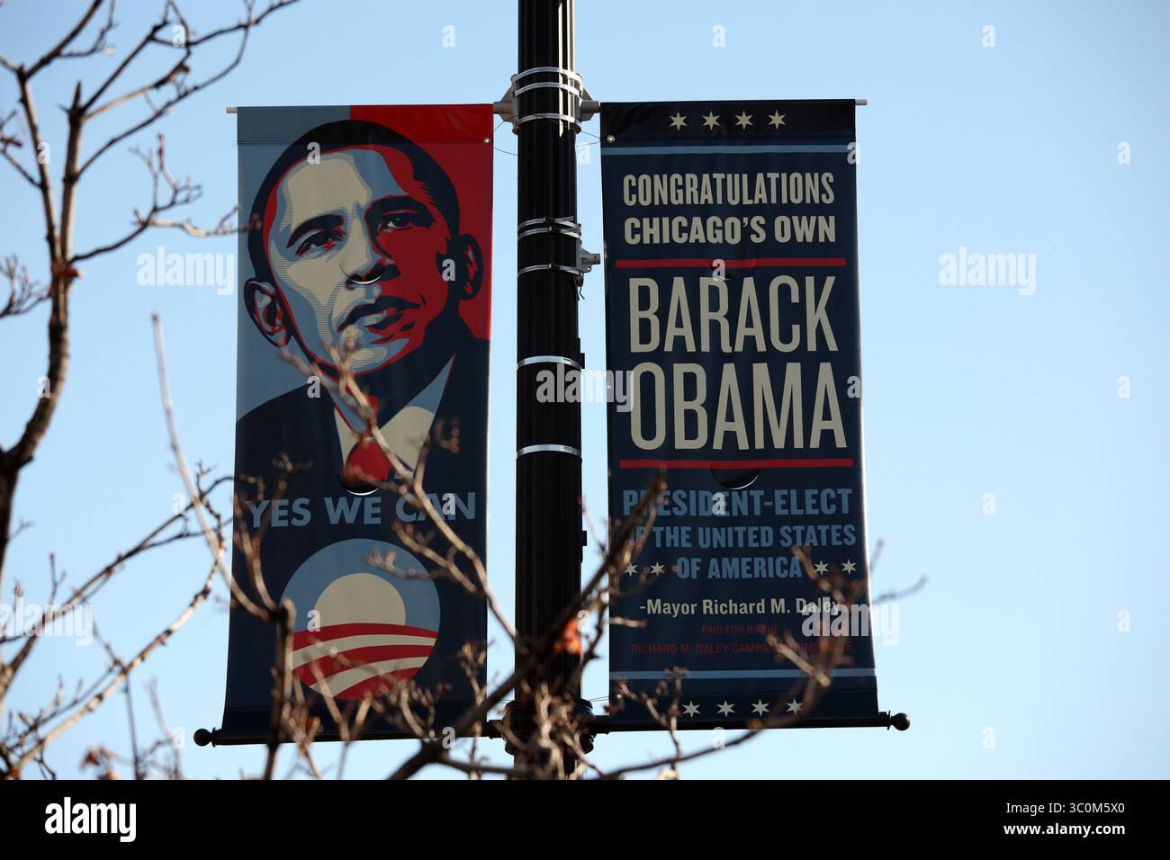 The famous stencil portrait of Barack Obama, used for the successful ...