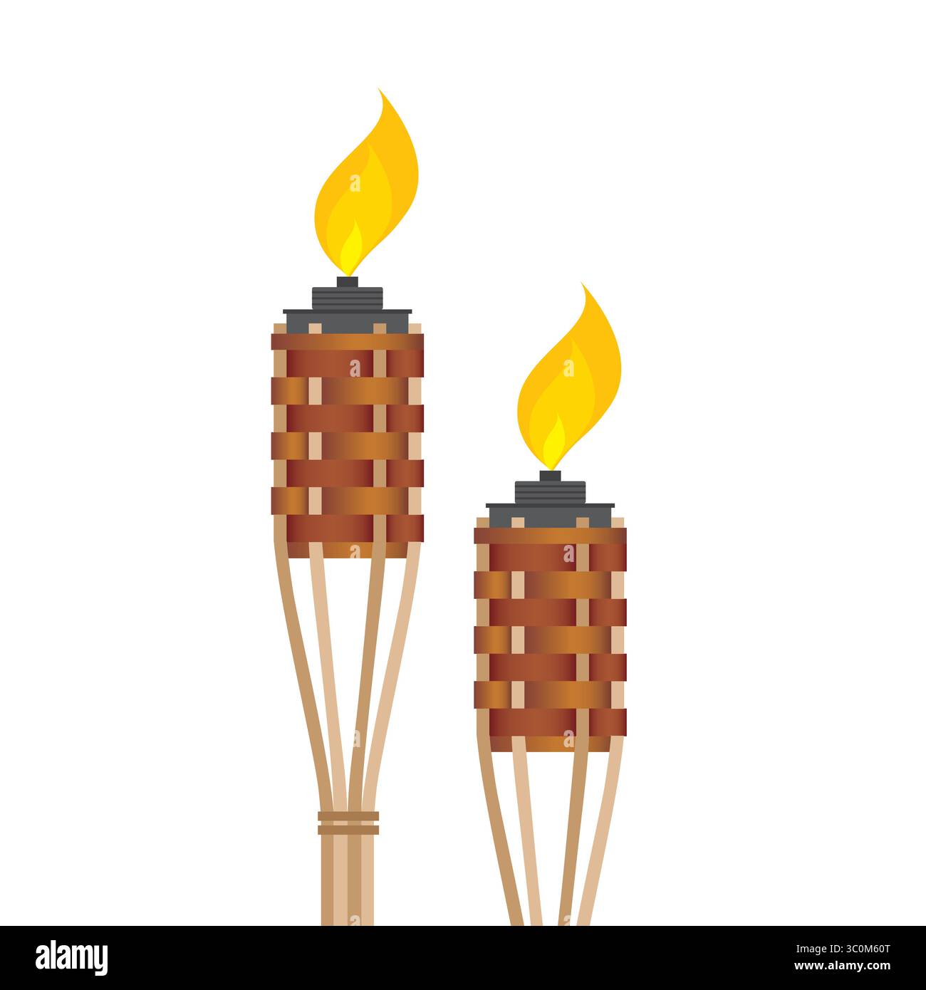 Vector illustration of Bamboo lamp or Pelita Buluh, Malay culture ...