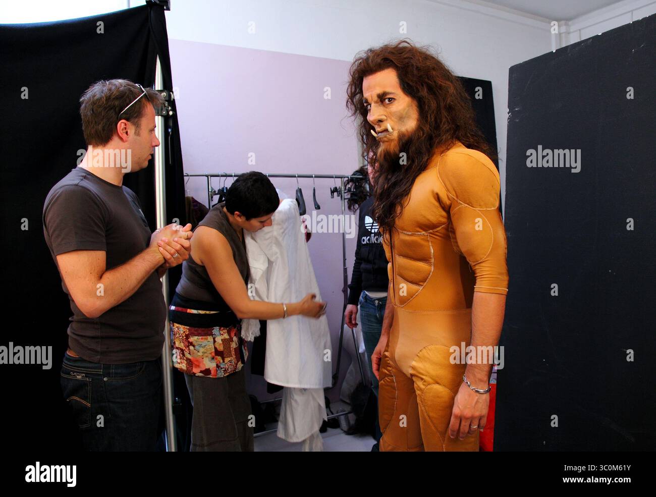 The actor Michel Altieri during a photo shooting on the set of the ...