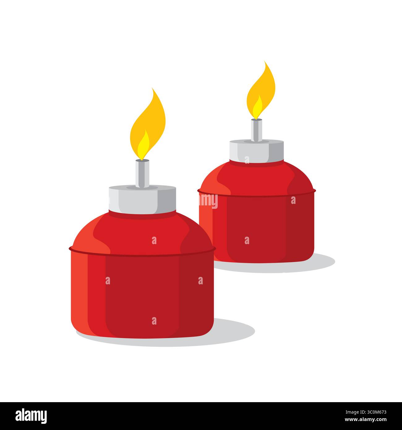 Vector illustration of red oil lamp or Pelita, traditional Malay oil ...