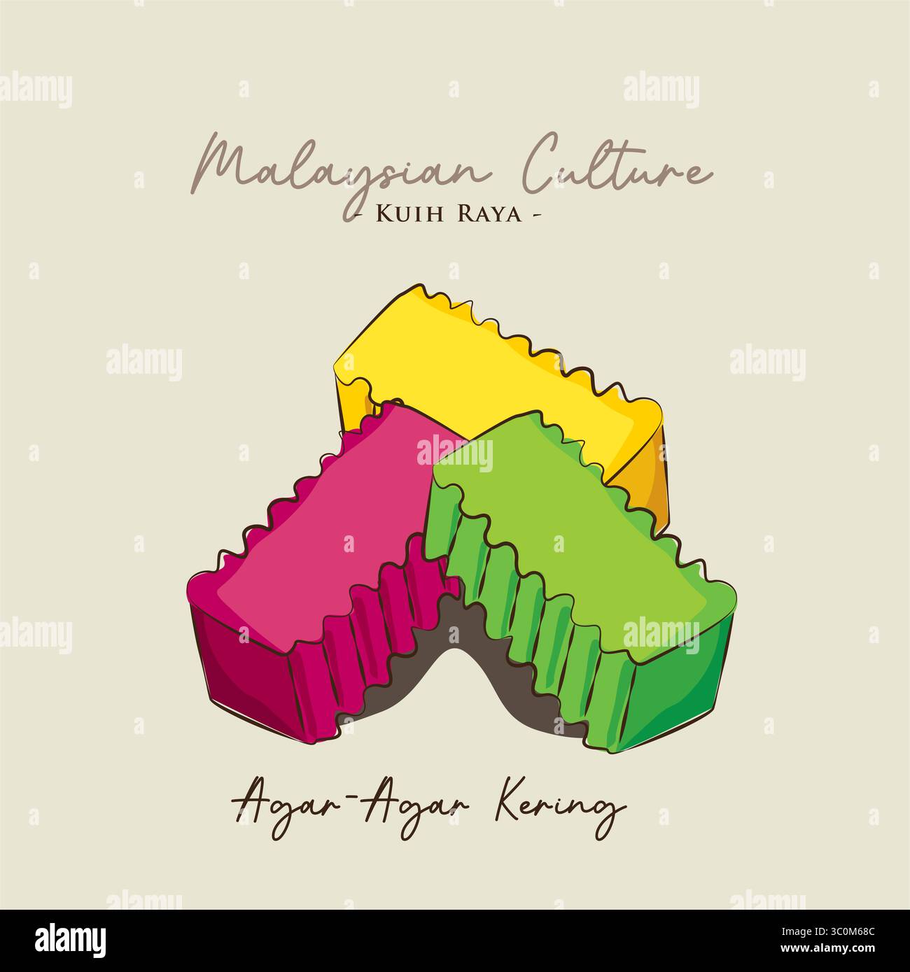 Vector illustration of famous Malaysian traditional Eid festive dessert ...