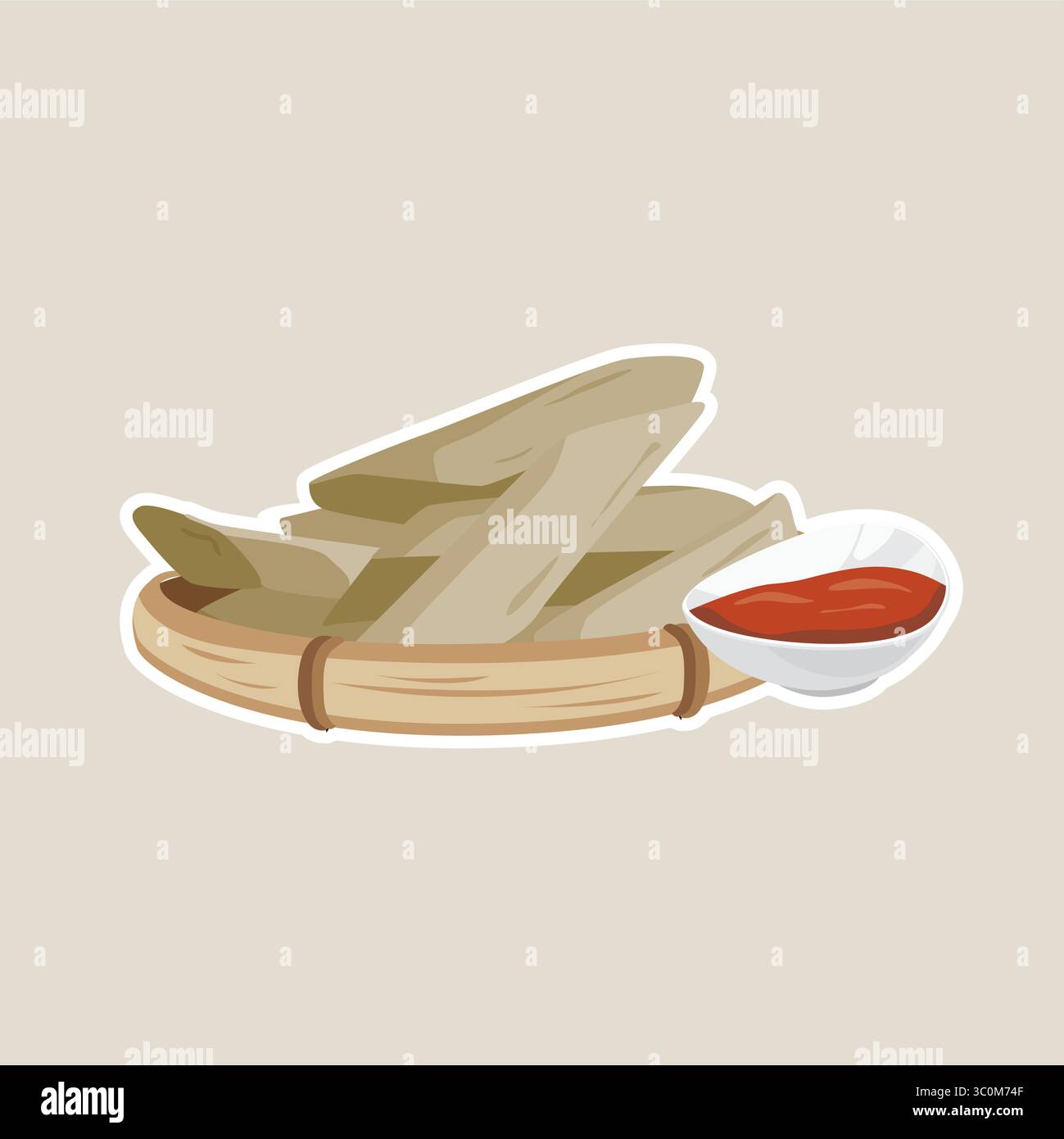 Vector illustration of famous Malaysian traditional food, Keropok Lekor ...