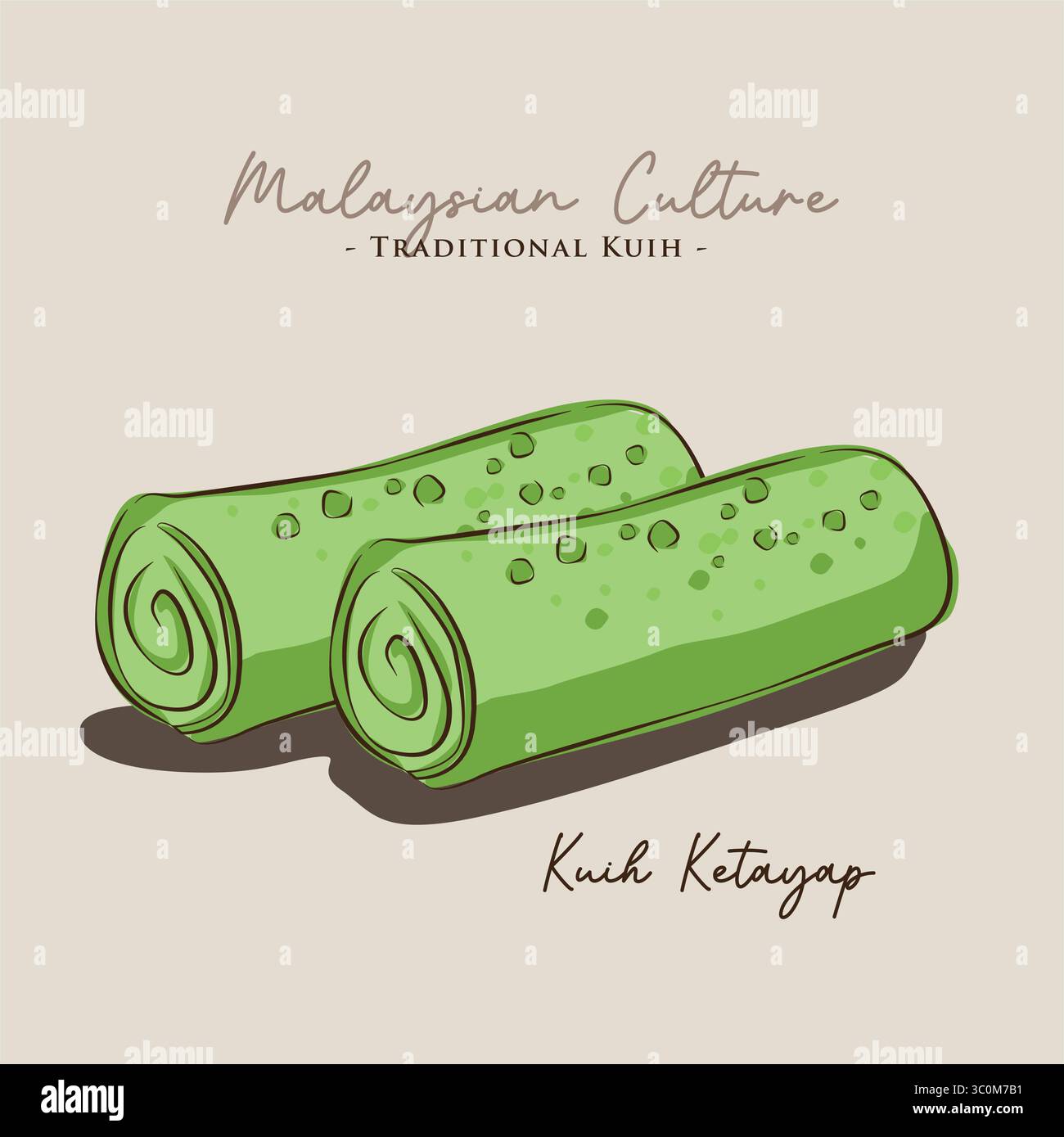 Vector illustration of famous Malaysian traditional dessert kuih ...
