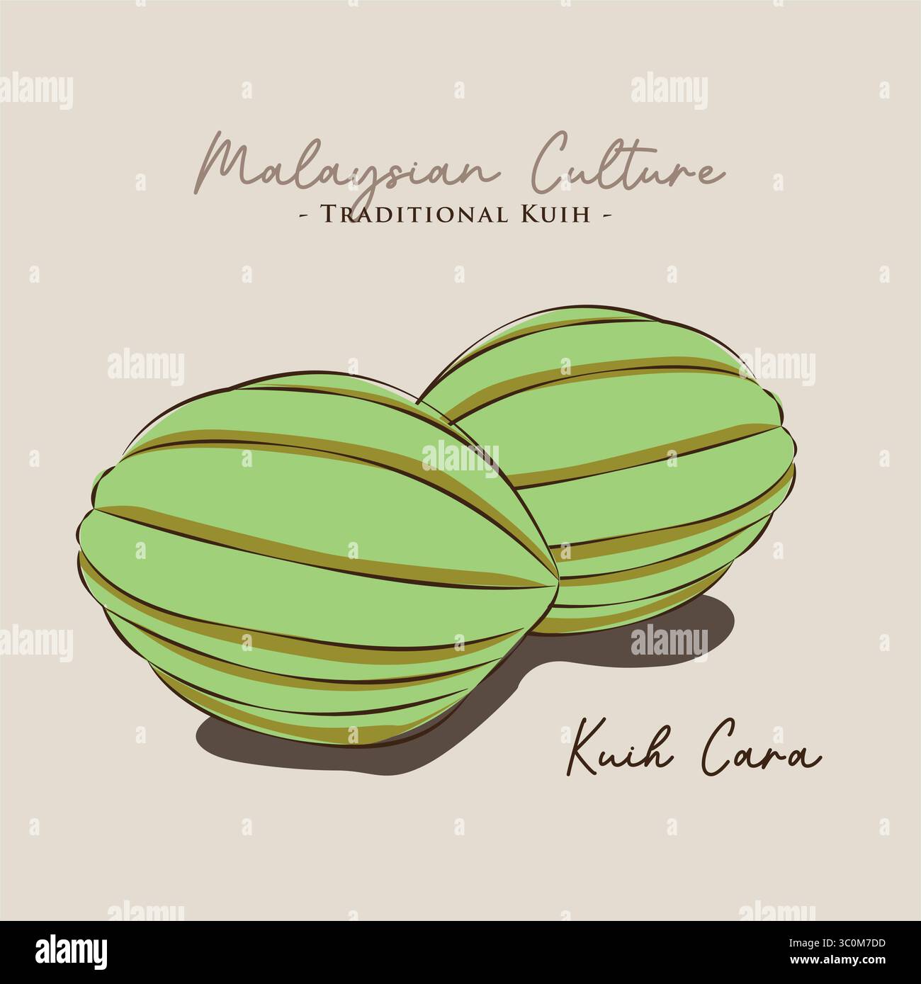Vector illustration of famous Malaysian traditional dessert kuih cara ...