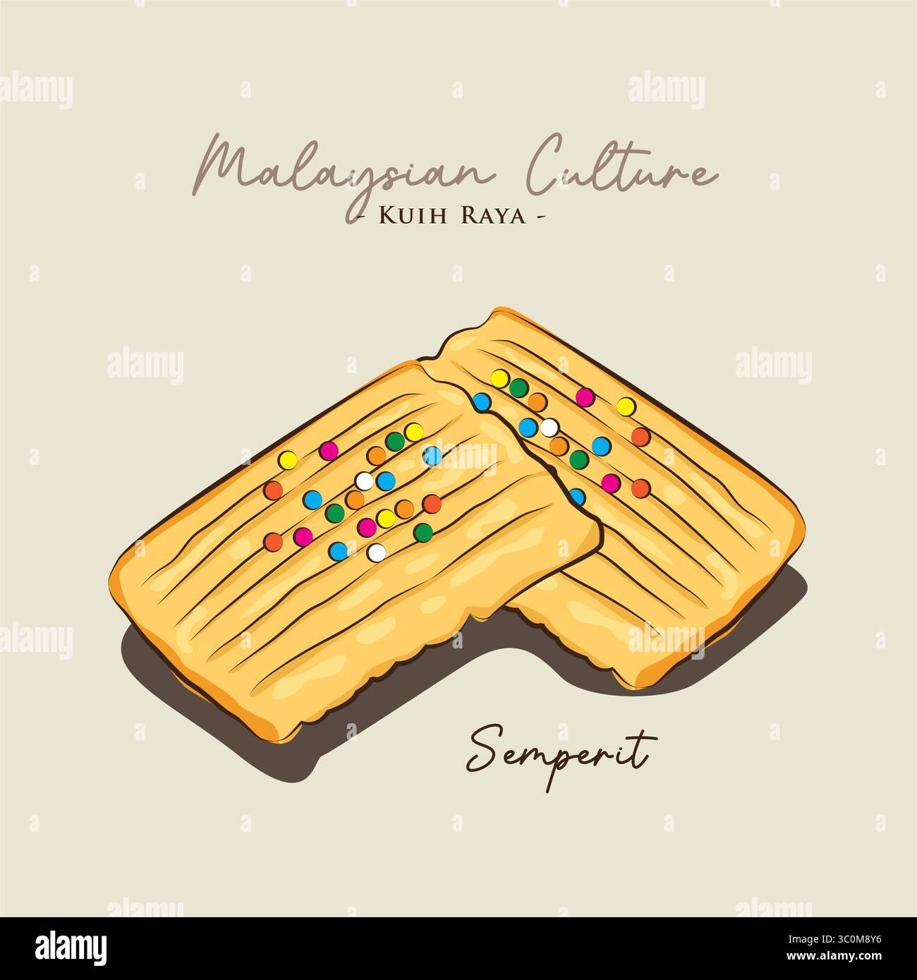 Vector illustration of famous Malaysian traditional Eid festive dessert ...
