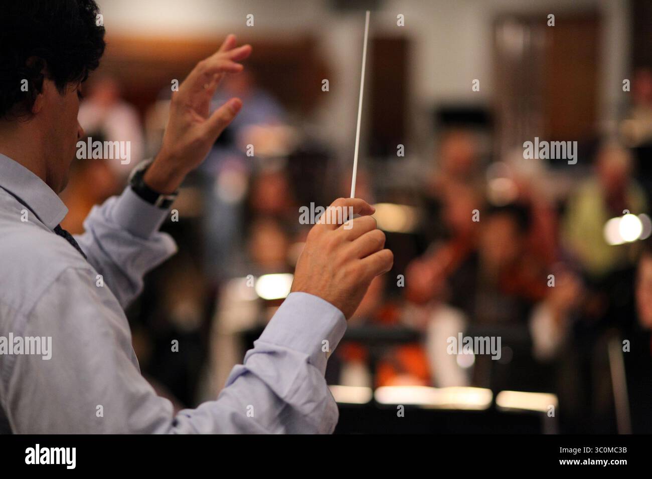 The conductor Alberto Veronesi photographed while rehearsing the ...