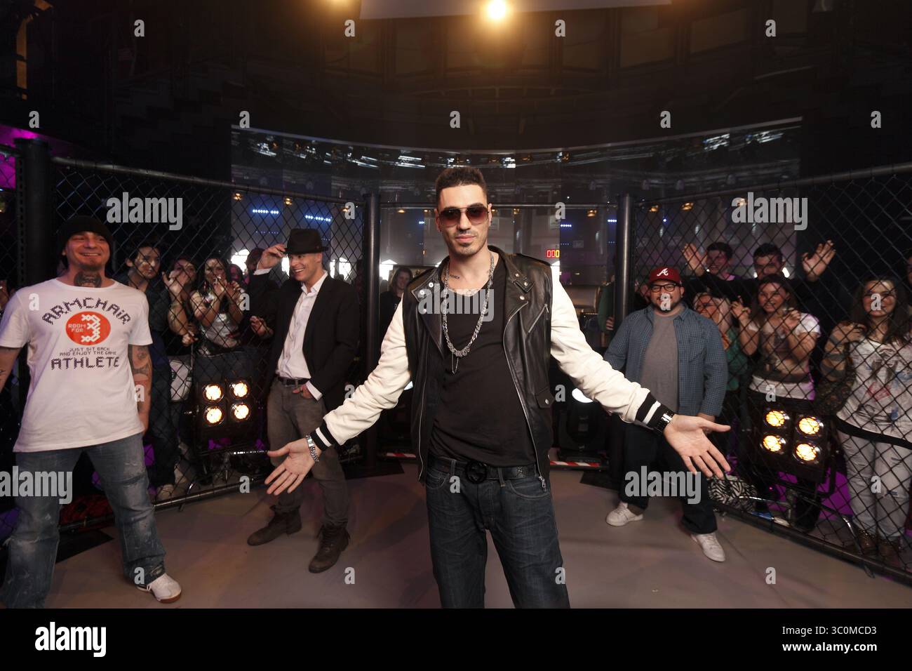 The rappers J-Ax (Alessandro Aleotti), NiccolÃ² Agliardi, Marracash ...