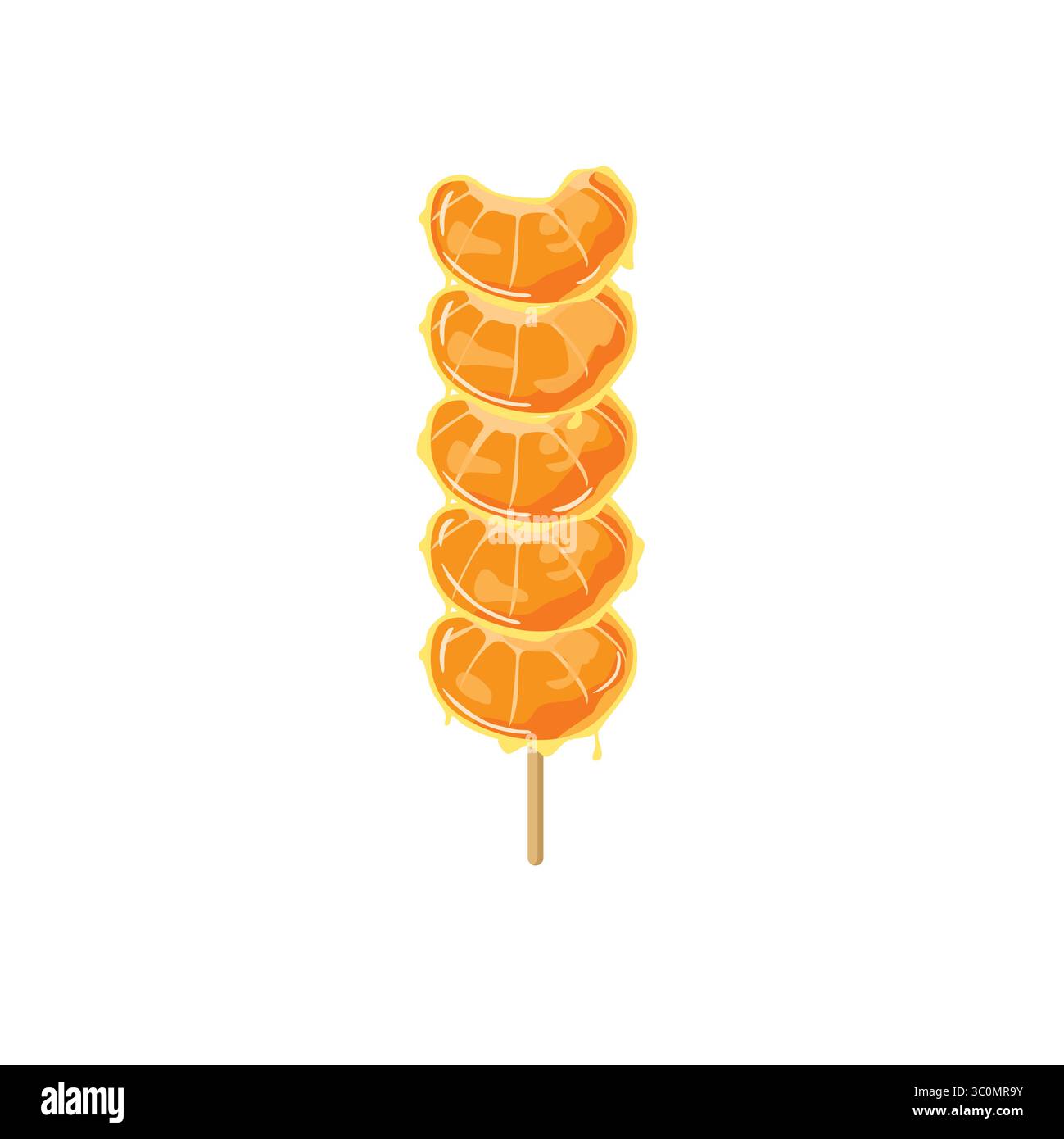 Vector illustration of fruit skewer Tanghulu, Asian street food. snack ...