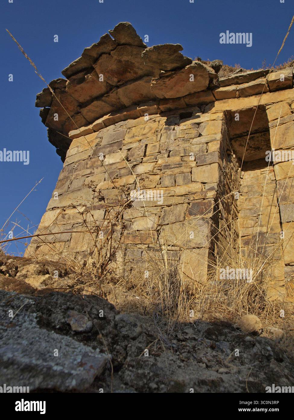 August 24, 2014 - Huaral, Lima, Peru - Eaves of the ruins of the stone ...