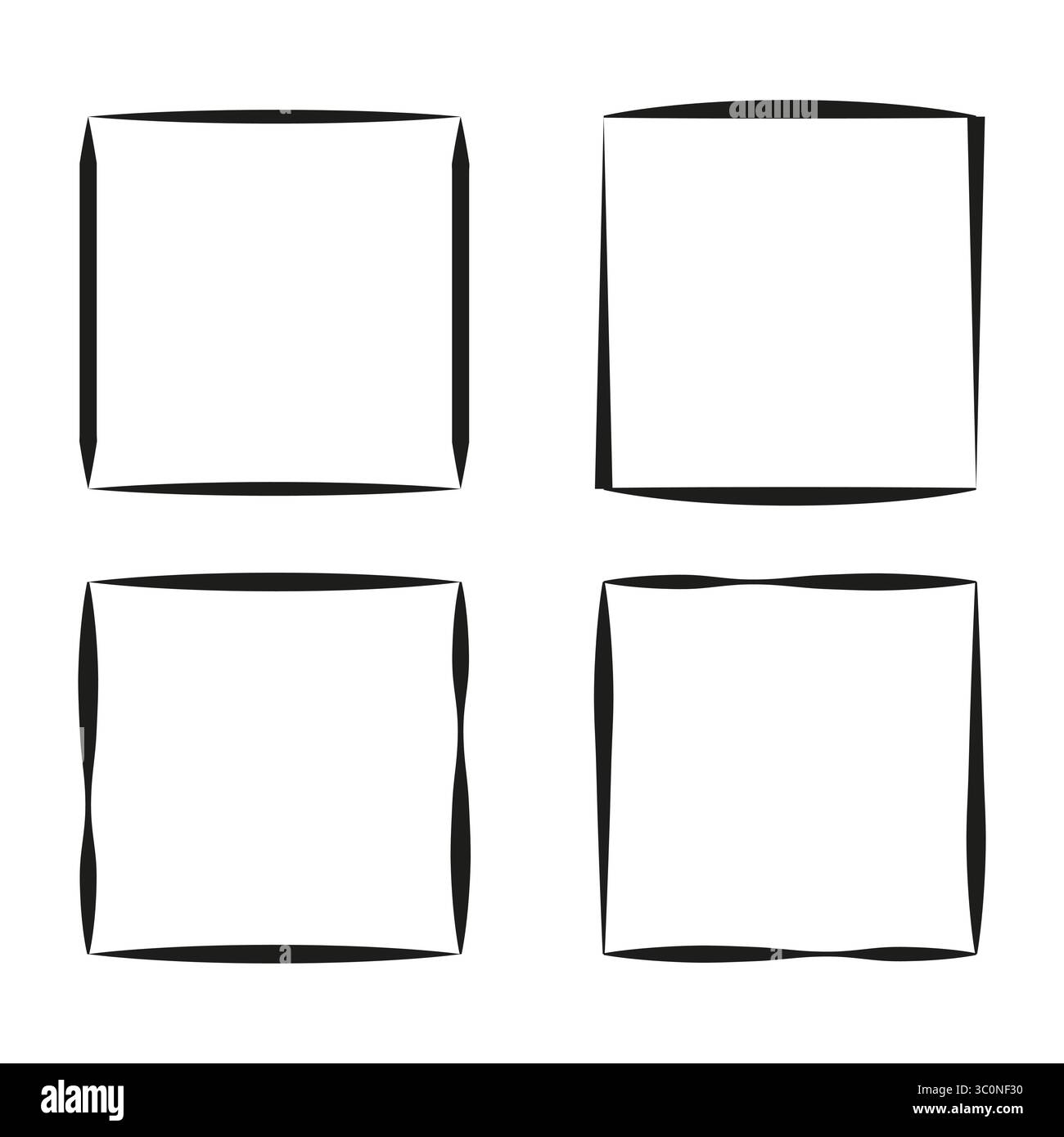 Black square symbols. Vector twist frames. Geometric minimal borders ...