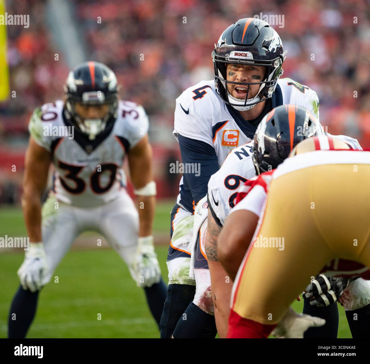 December 09, 2018: Denver Broncos quarterback Case Keenum (4) calls a ...