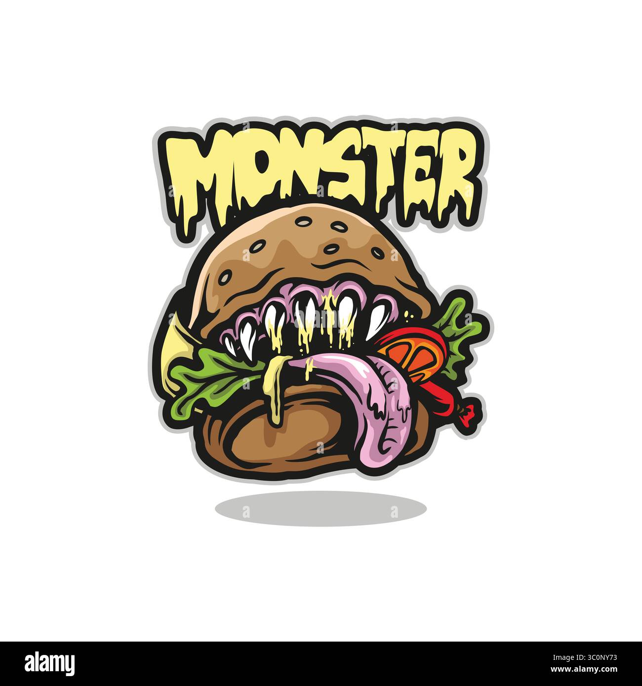 Monster mascot logo design vector with modern illustration concept ...