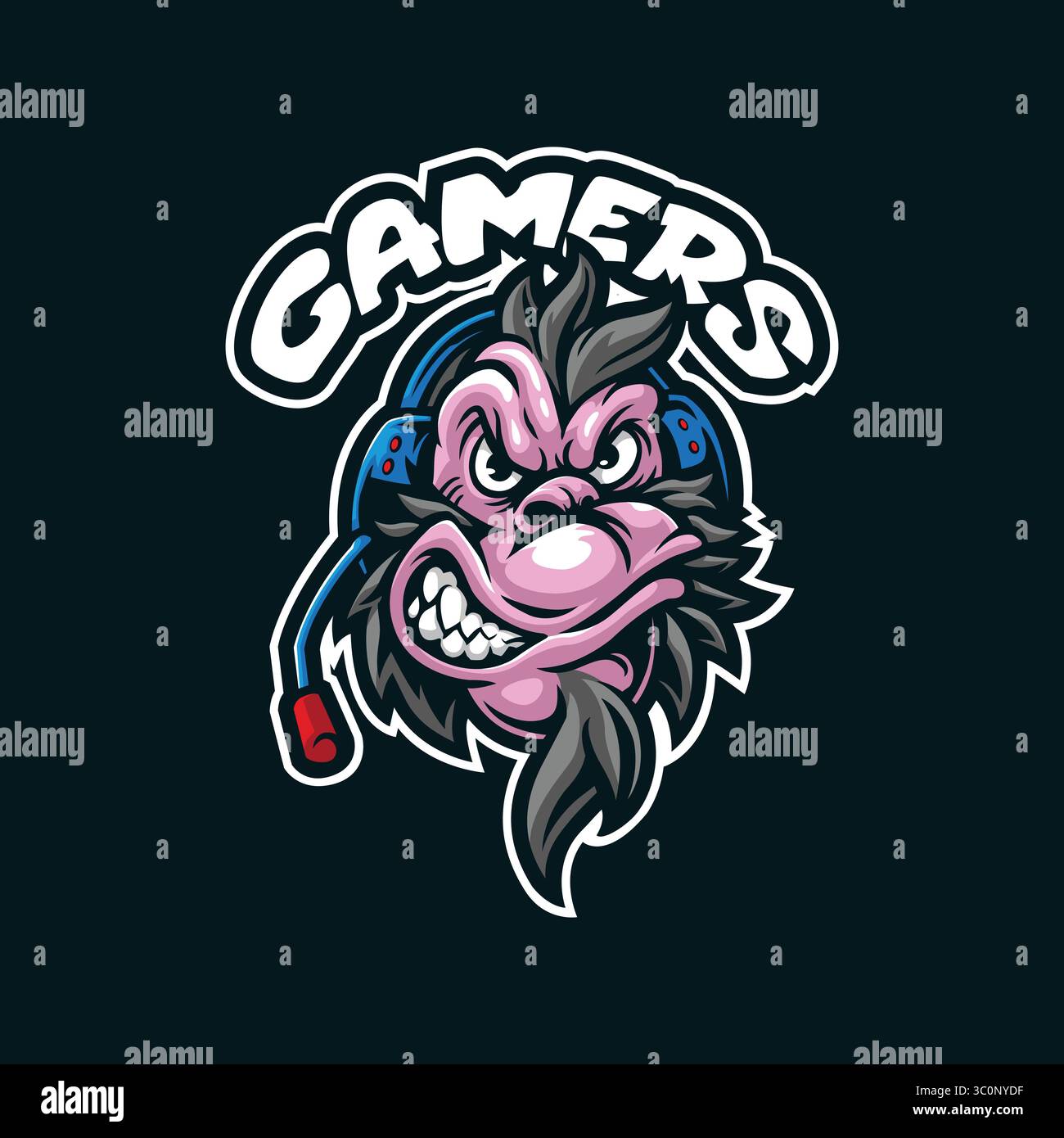 Monkey mascot logo design vector with modern illustration concept style ...