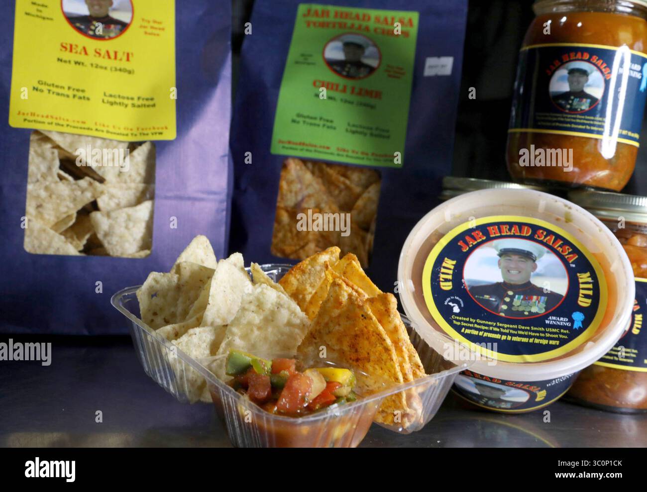 November 29, 2018 - Davison, MI, USA - Jar Head Salsa with sea salt and ...