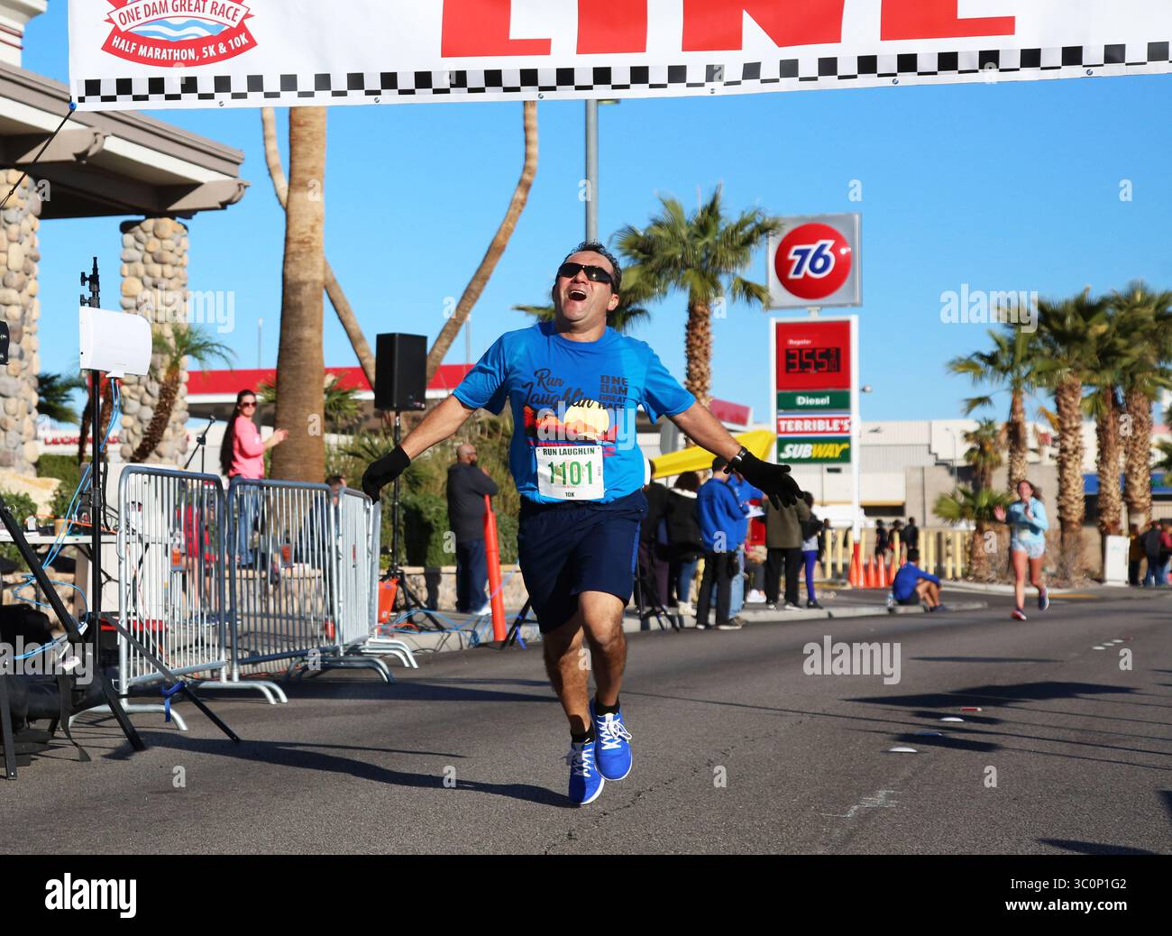Dec 1, 2018 - Laughlin, Nevada, U.S. - Runner at the Finnish line. 2018 ...