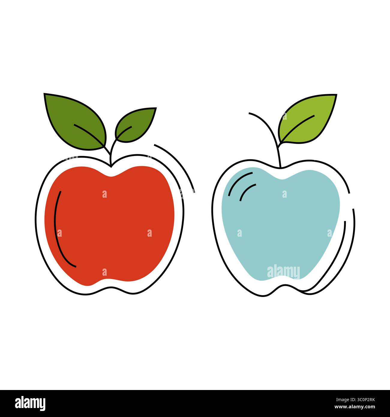 Red apple icon. Green apple symbol. Fresh fruit Vector. Healthy food ...