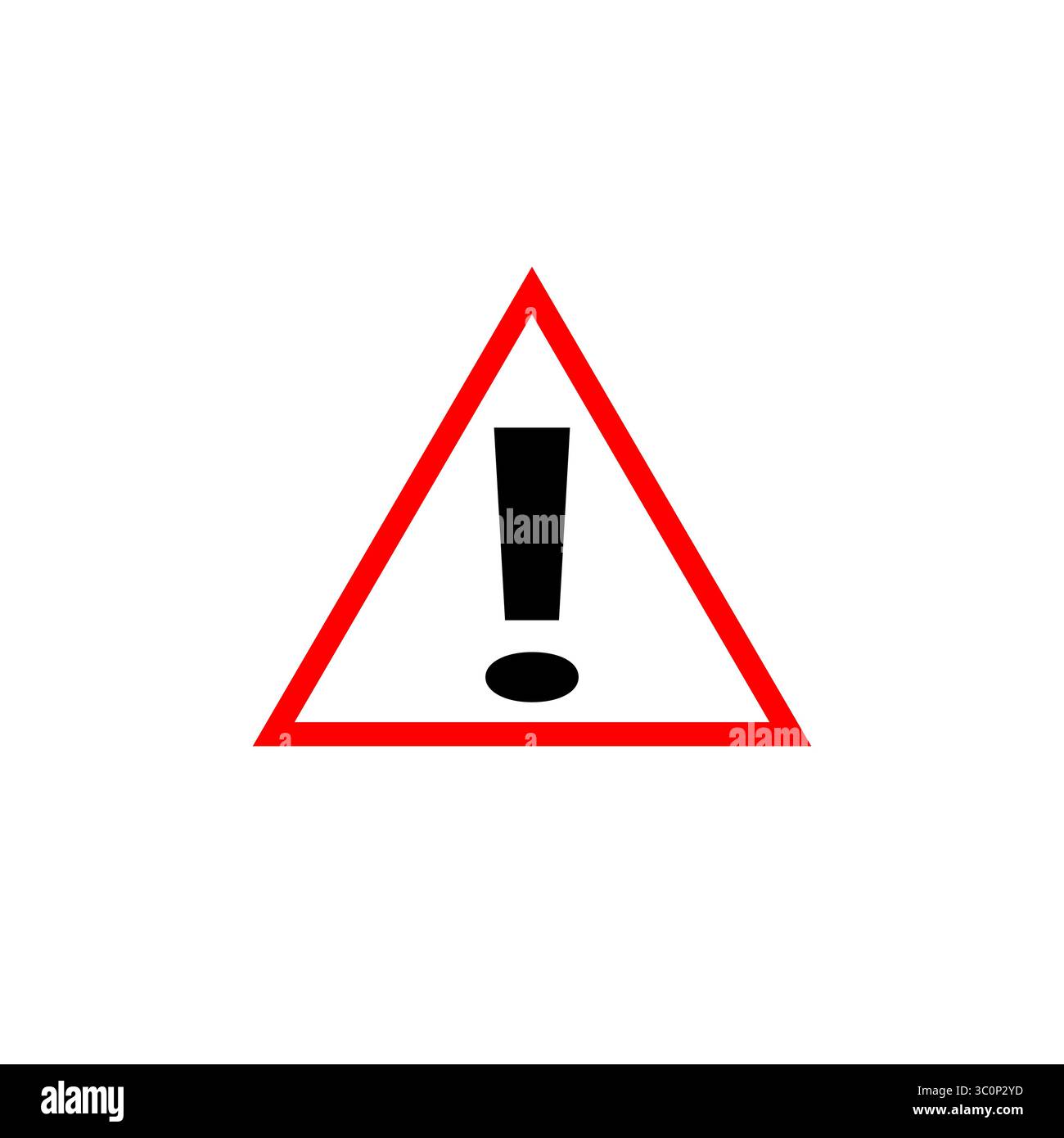 Warning sign triangle. Exclamation mark icon. Red border symbol. Vector ...