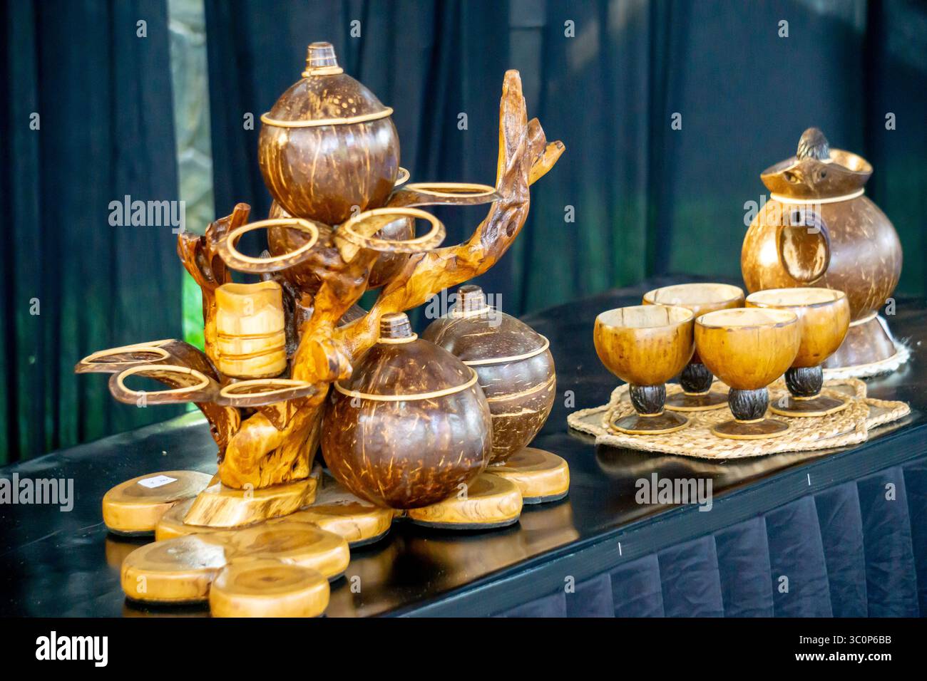 Crafts made of coconut shells. An effort to reduce waste Stock Photo ...