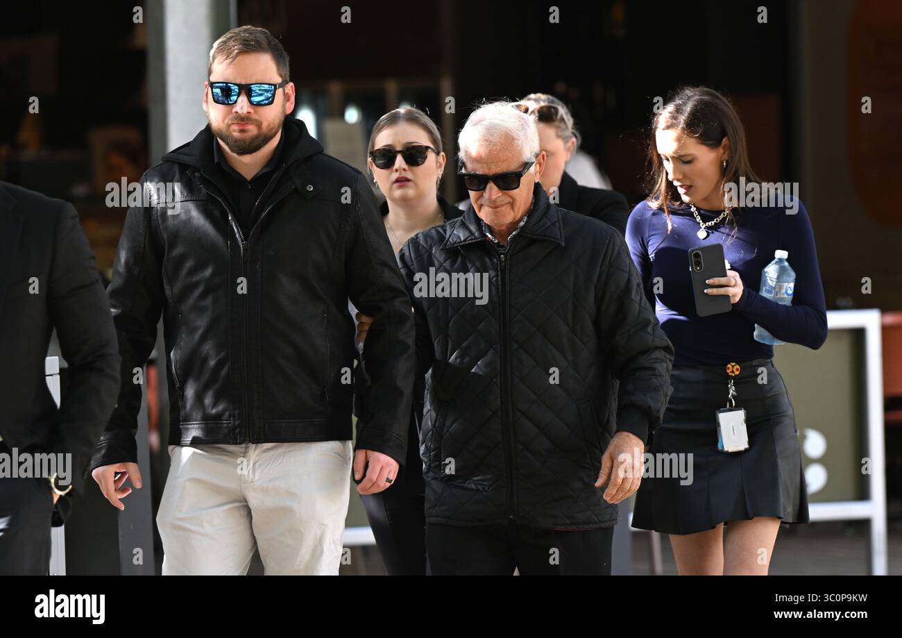 Victor White (centre), husband of murder victim Vyleen White is seen ...