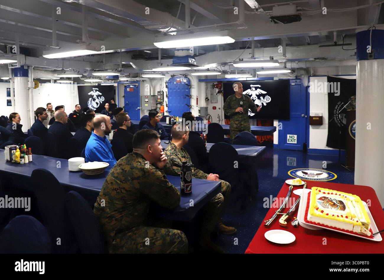 Marine Corps 249th Birthday Aboard USS Mount Whitney (8744426 Stock ...