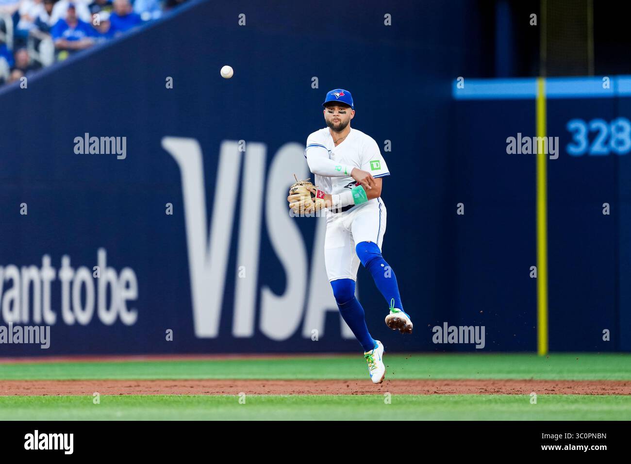 Toronto Blue Jays shortstop Bo Bichette (11) throws to first base ...