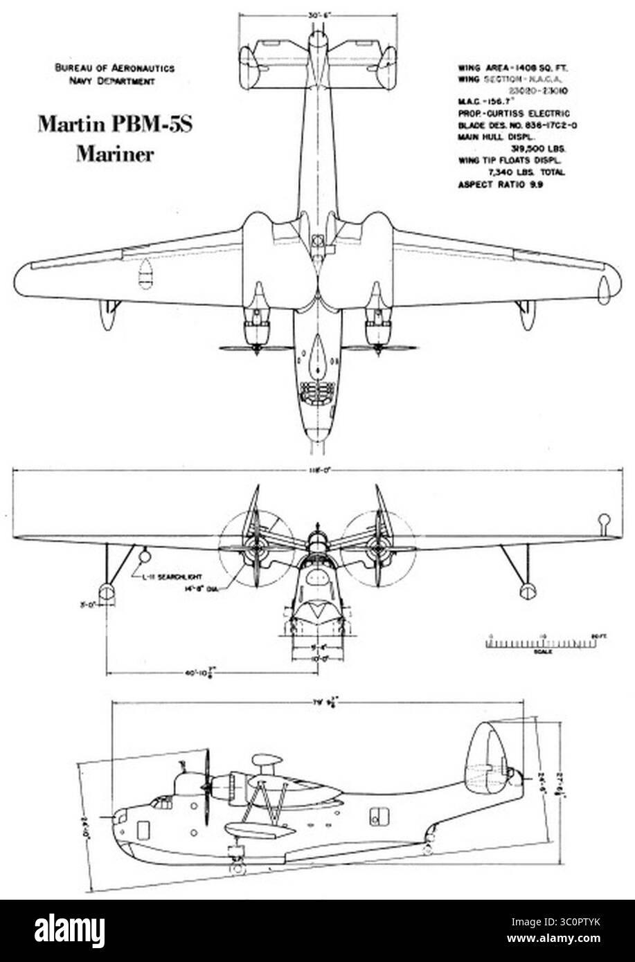Martin PBM-5S Mariner BuAer 3 side view Stock Photo - Alamy