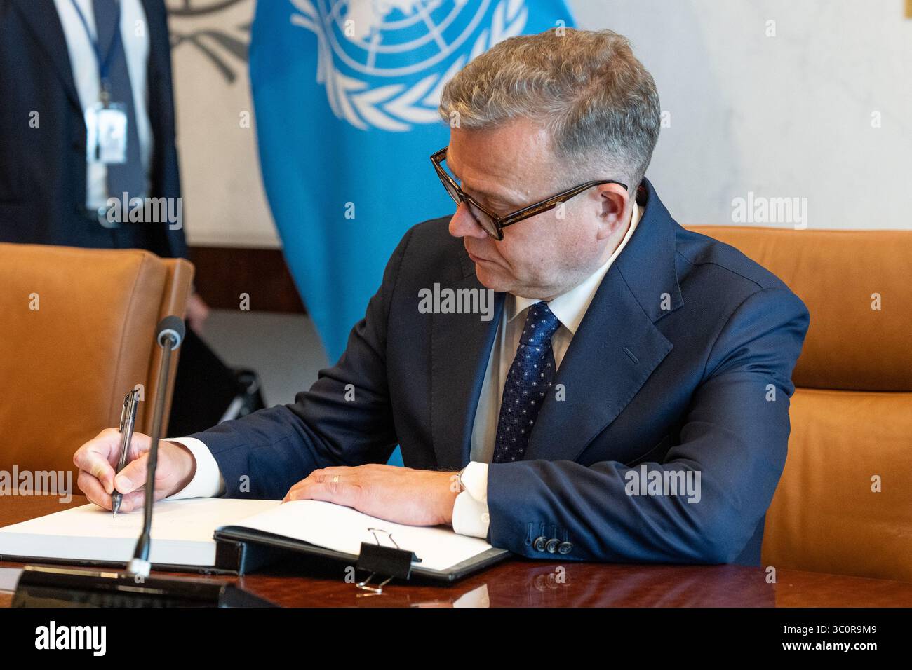 New York, NY, July 21, 2025: Petteri Orpo, Prime Minister of Finland ...