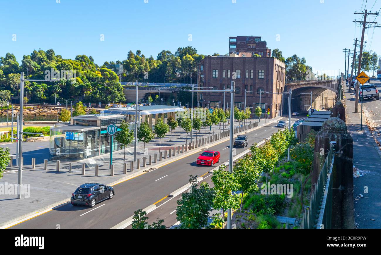 Barangaroo in Sydney, Australia, seen from High Street in Millers Point ...