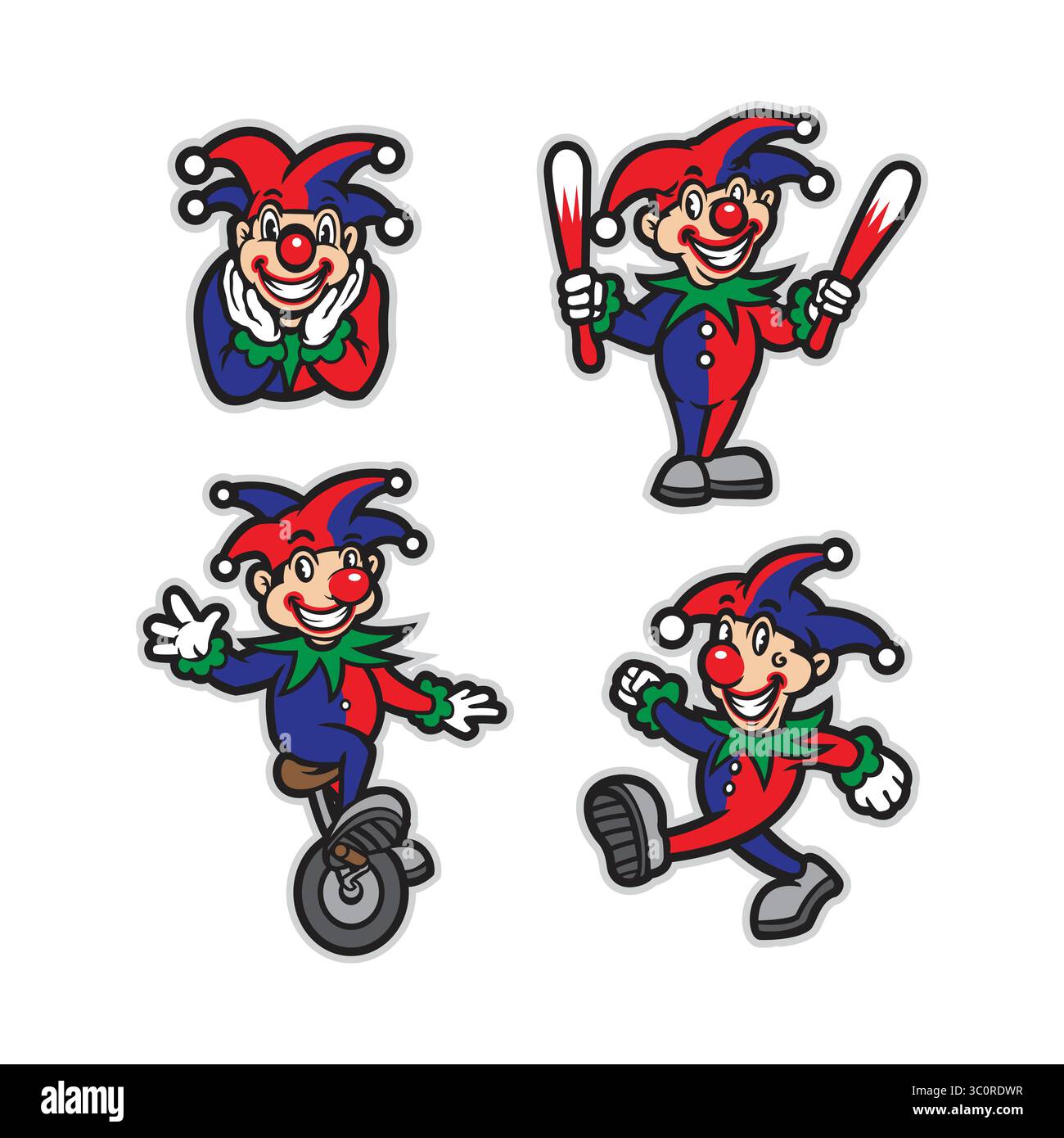 Clown mascot logo design with modern illustration concept style for ...