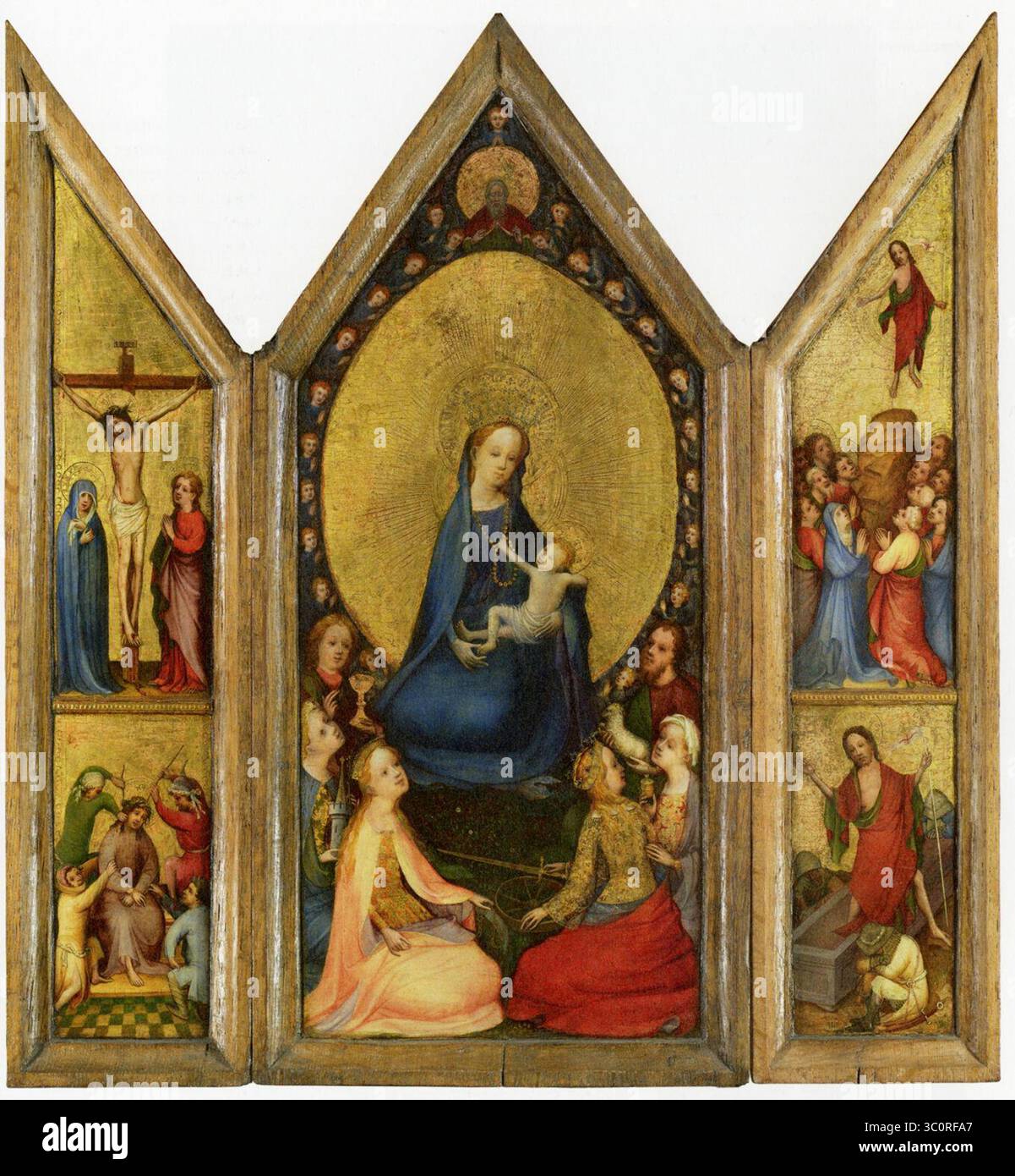Master of the Holy Veronica, Triptych of the Madonna with Saints Stock ...