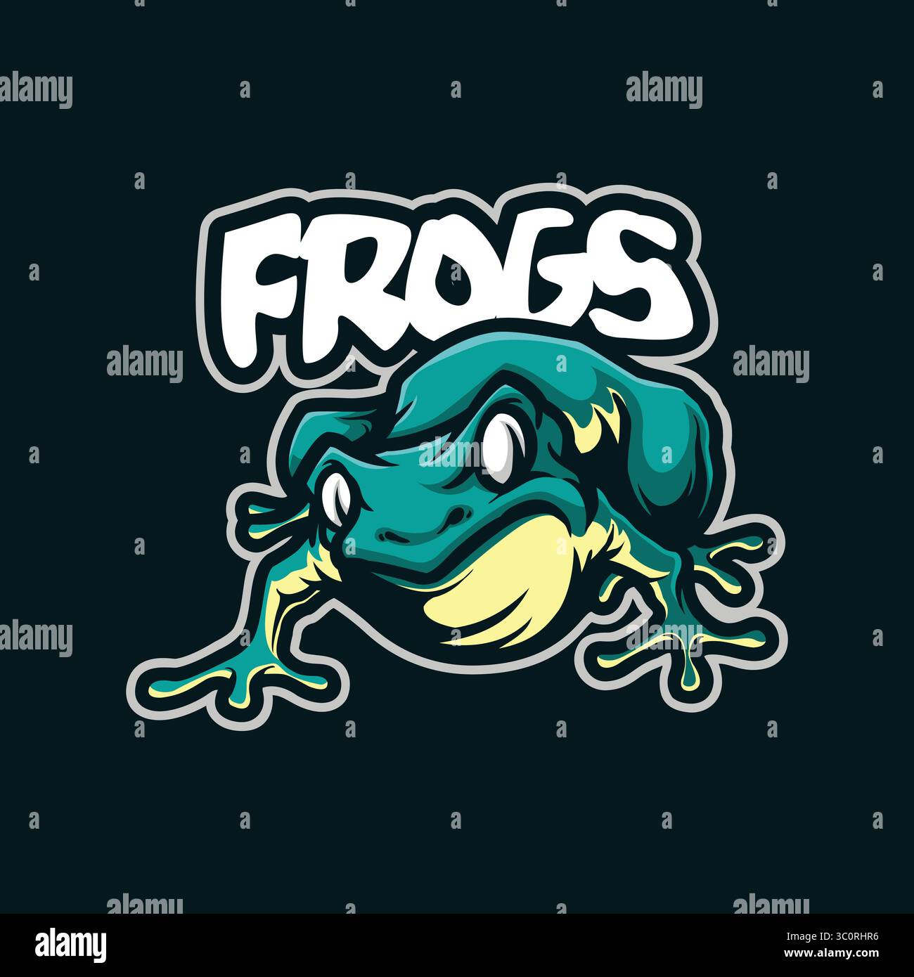 Frogs mascot logo design with modern illustration concept style for ...