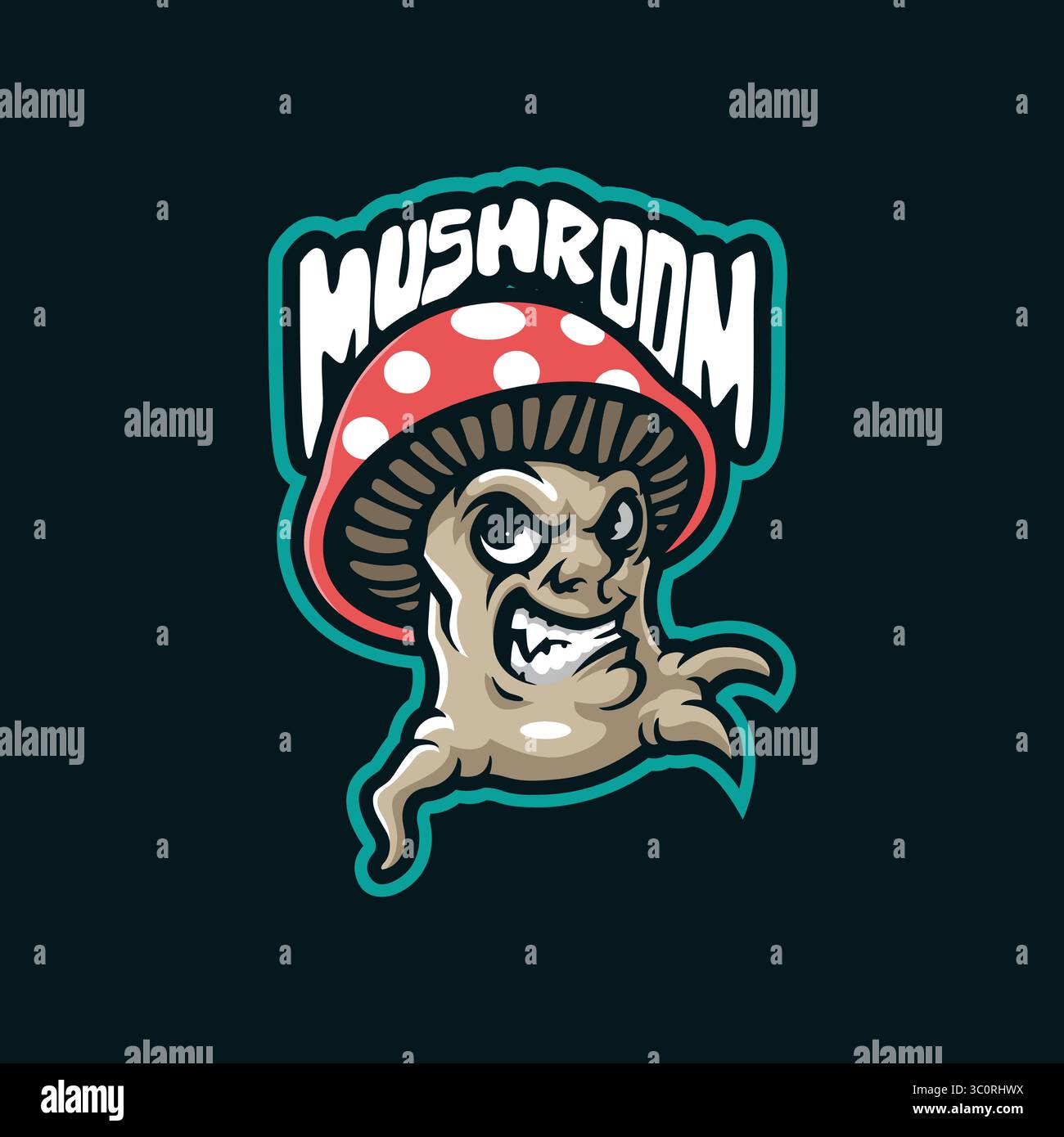 Mushroom mascot logo design with modern illustration concept style for ...