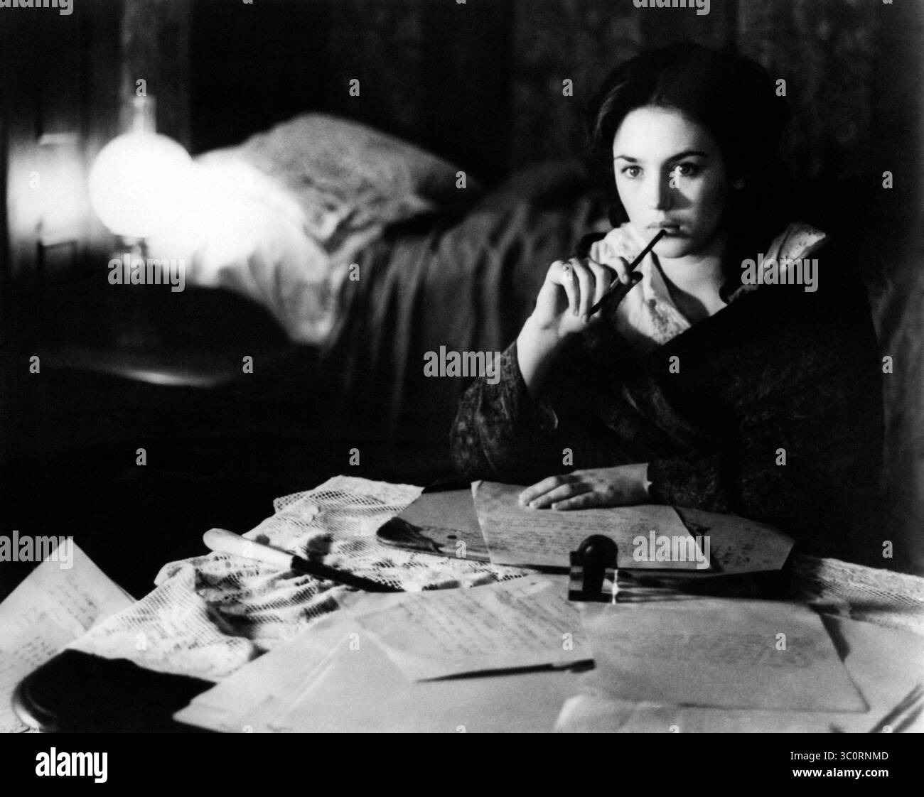 French actress Isabelle Adjani writing a letter in the film The Story ...
