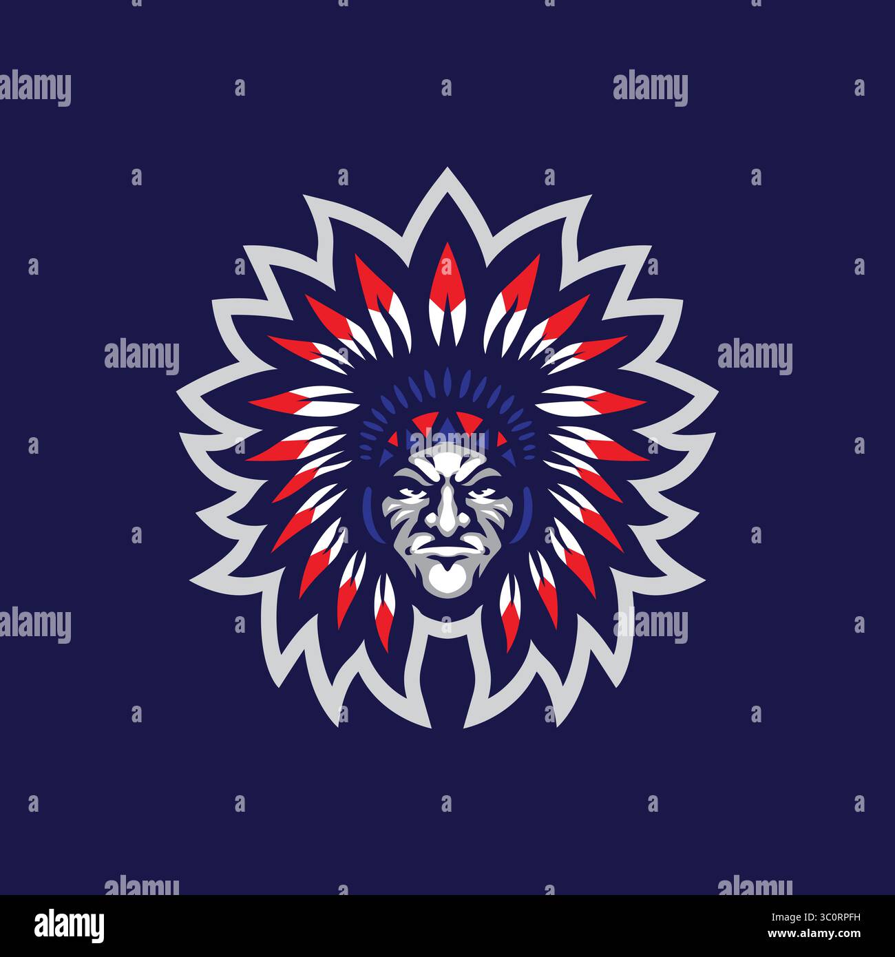 Tribe mascot logo design vector with modern illustration concept style ...