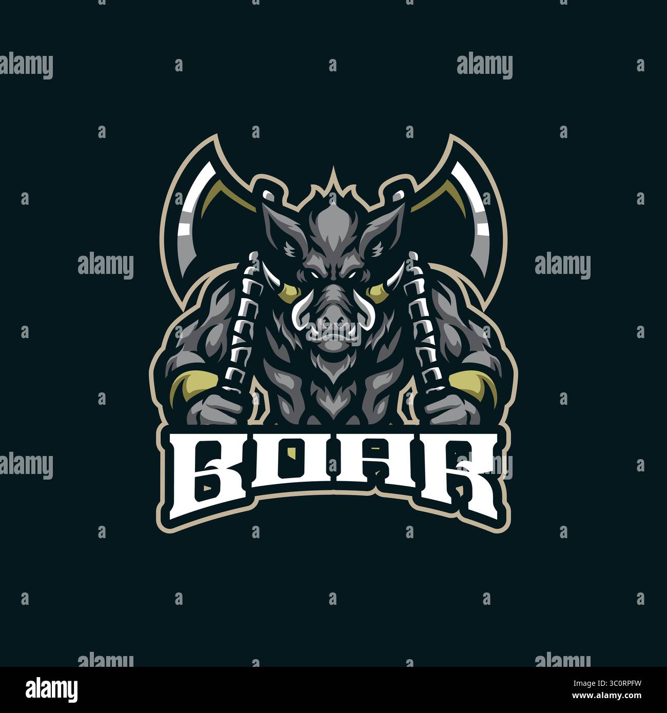 Boar mascot logo design vector with modern illustration concept style ...