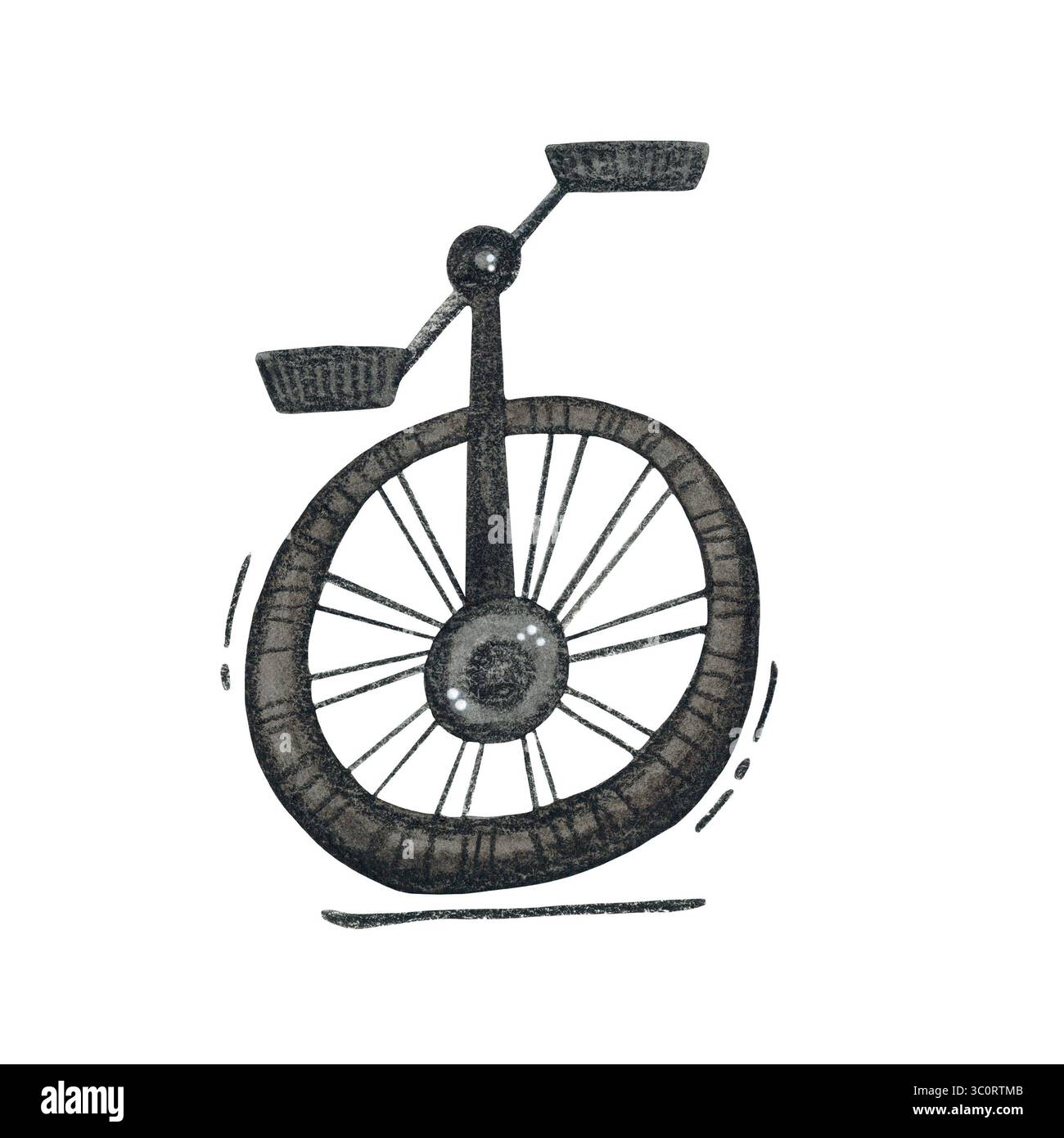 Circus bicycle, unicycle isolated on white background Stock Photo - Alamy