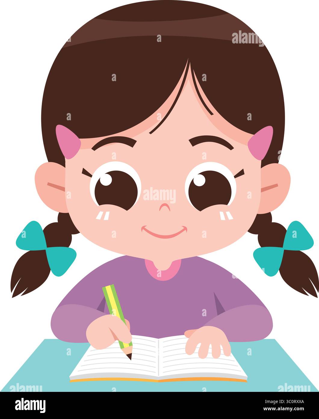 Writing in notebook classroom Stock Vector Images - Alamy
