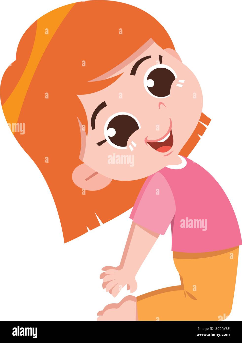 Preschool girl in pink Stock Vector Images - Alamy