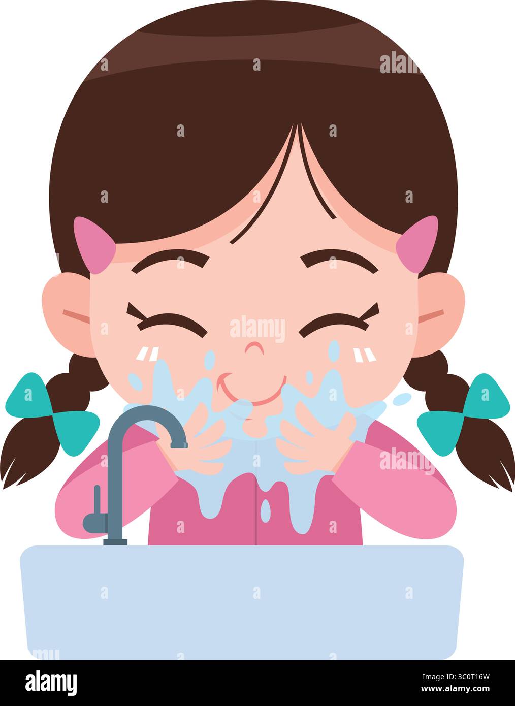 Washing my face Stock Vector Images - Alamy